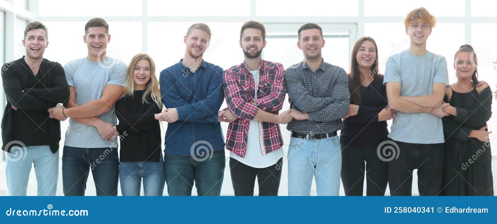 Group of Happy Young Employees Standing Together. Stock Image - Image ...
