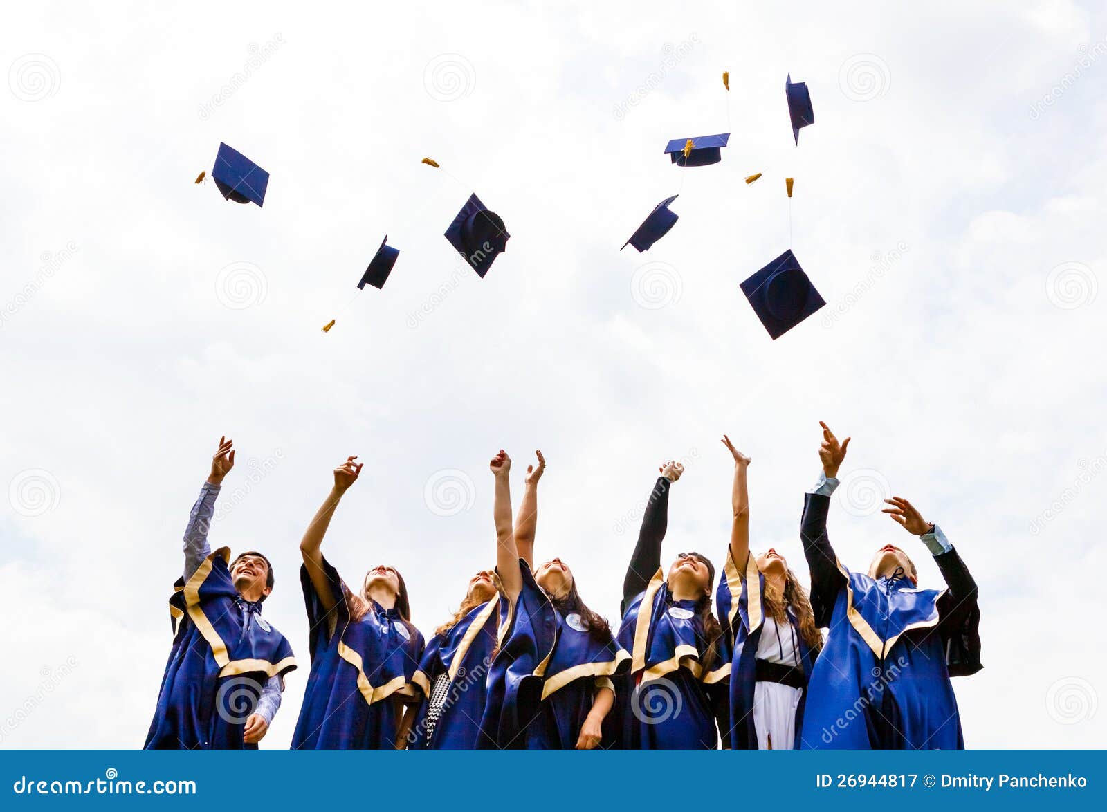 Group of Happy Young Graduates Stock Image - Image of diploma ...