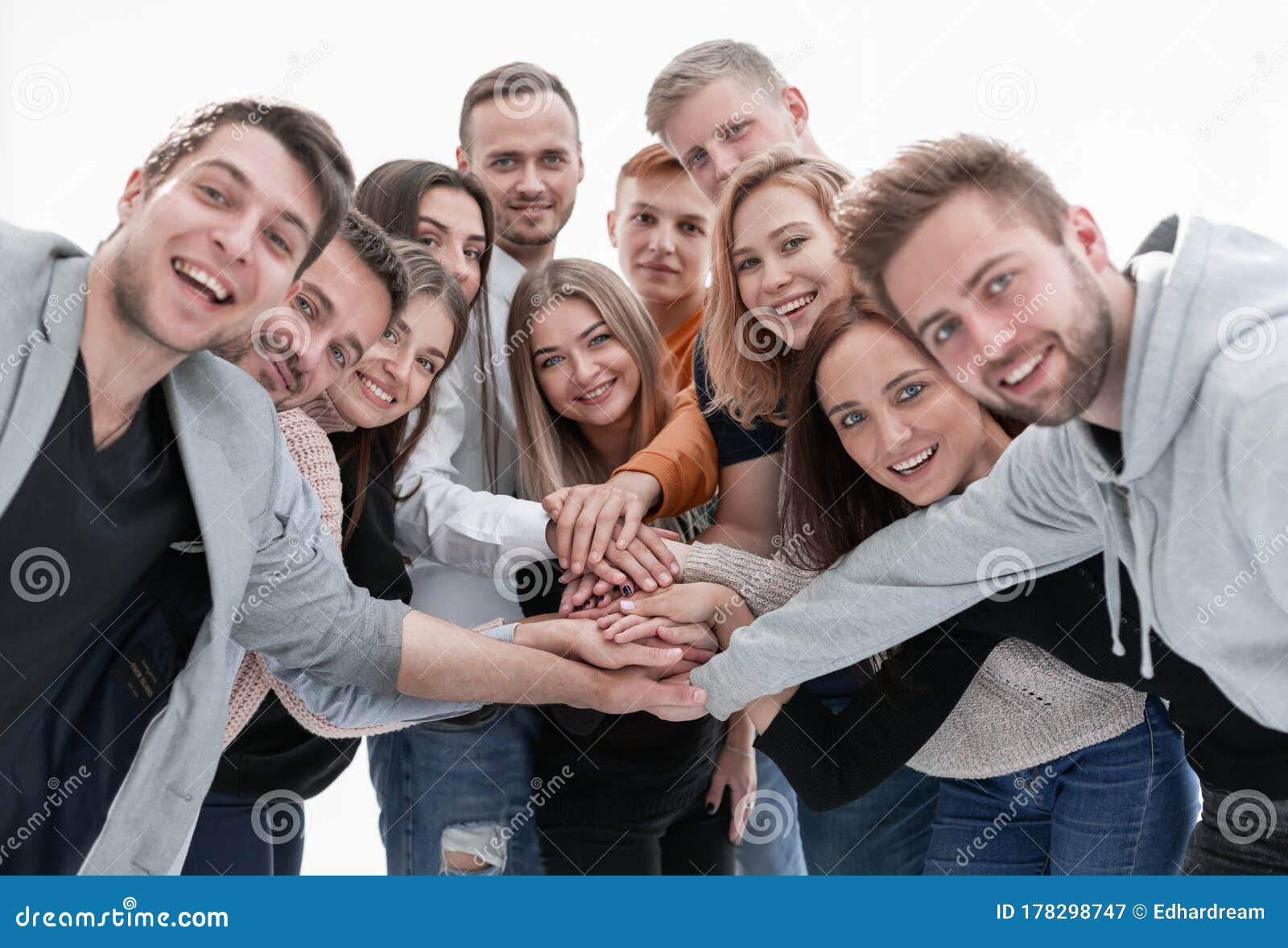 Group of Happy Young People Showing Their Unity Stock Image - Image of ...