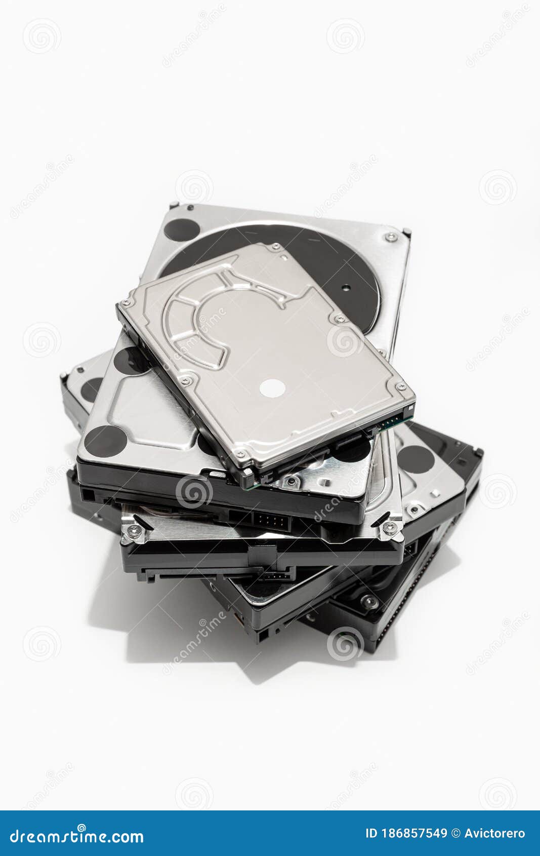 Group of Hard Disk Drive HDD Isolated on White Background Stock Image ...