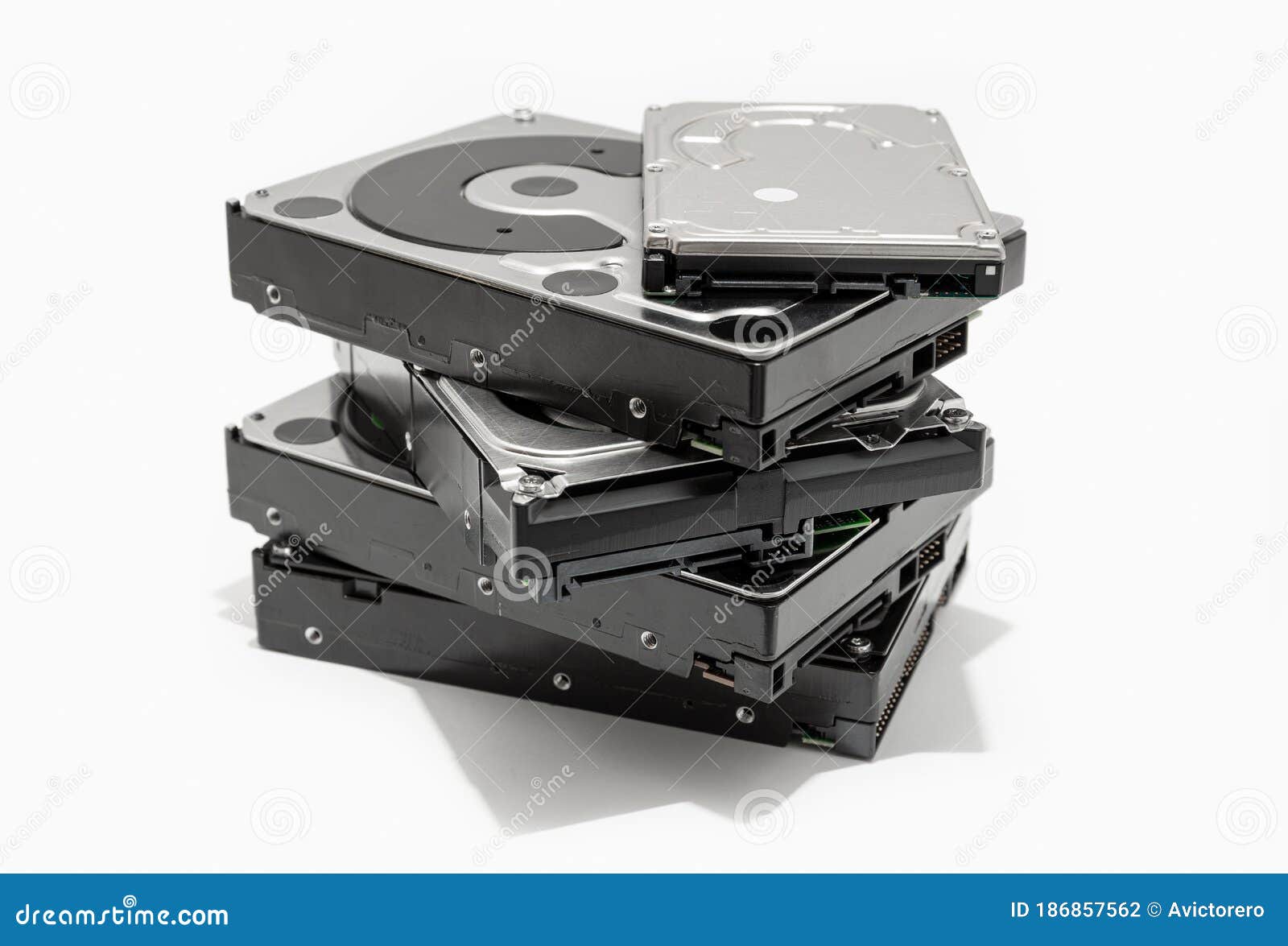 Group of Hard Disk Drive HDD Isolated on White Background Stock Photo ...
