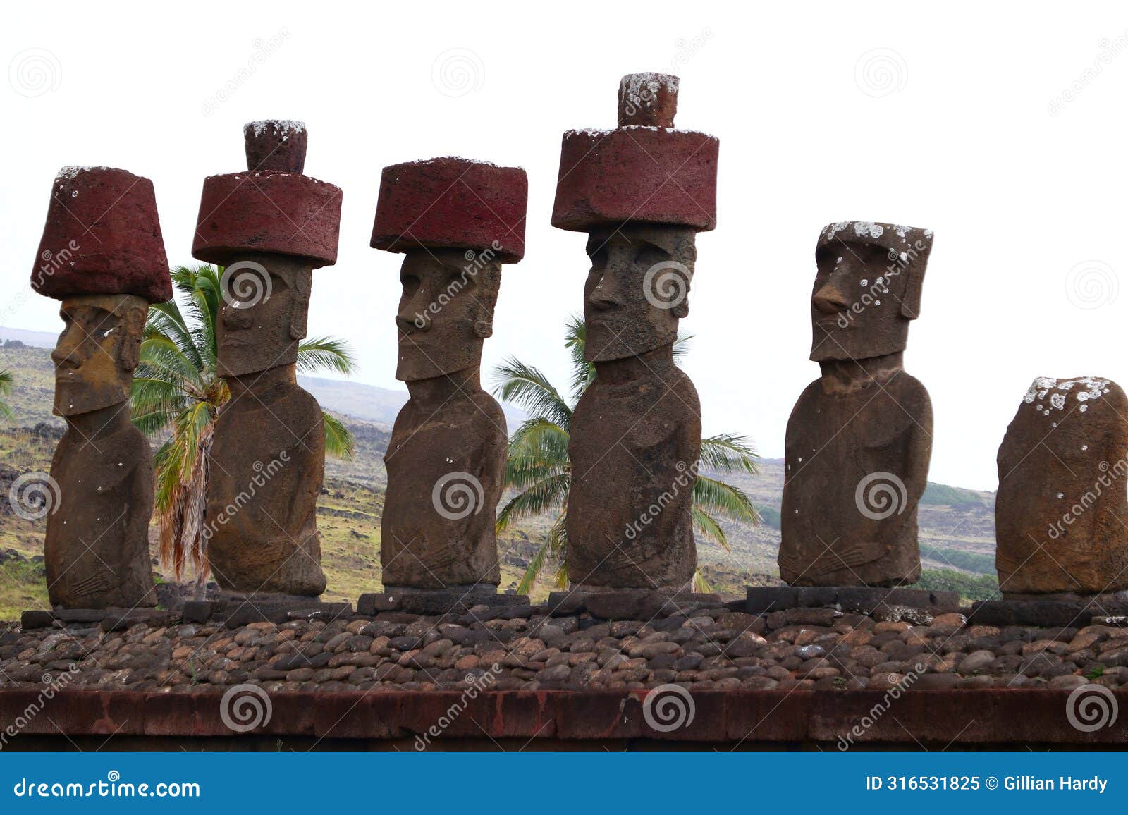 Easter Island Platform Heads Stock Image - Image of torsos, trunk ...