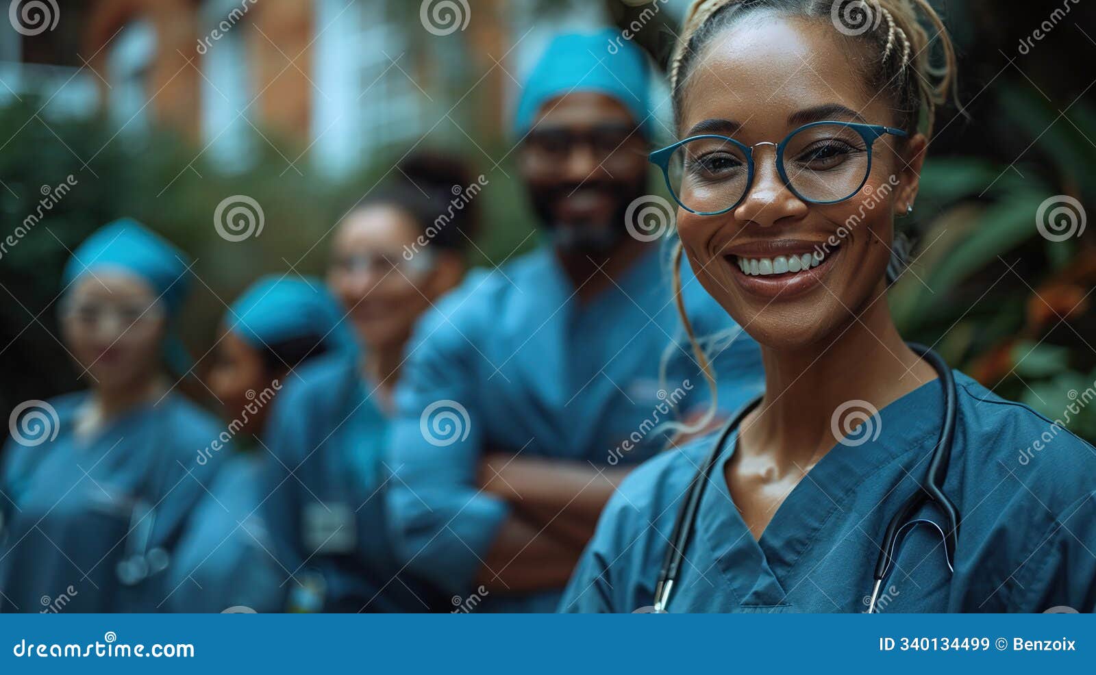 A Group of Healthcare Workers Providing Community Care Stock Image ...
