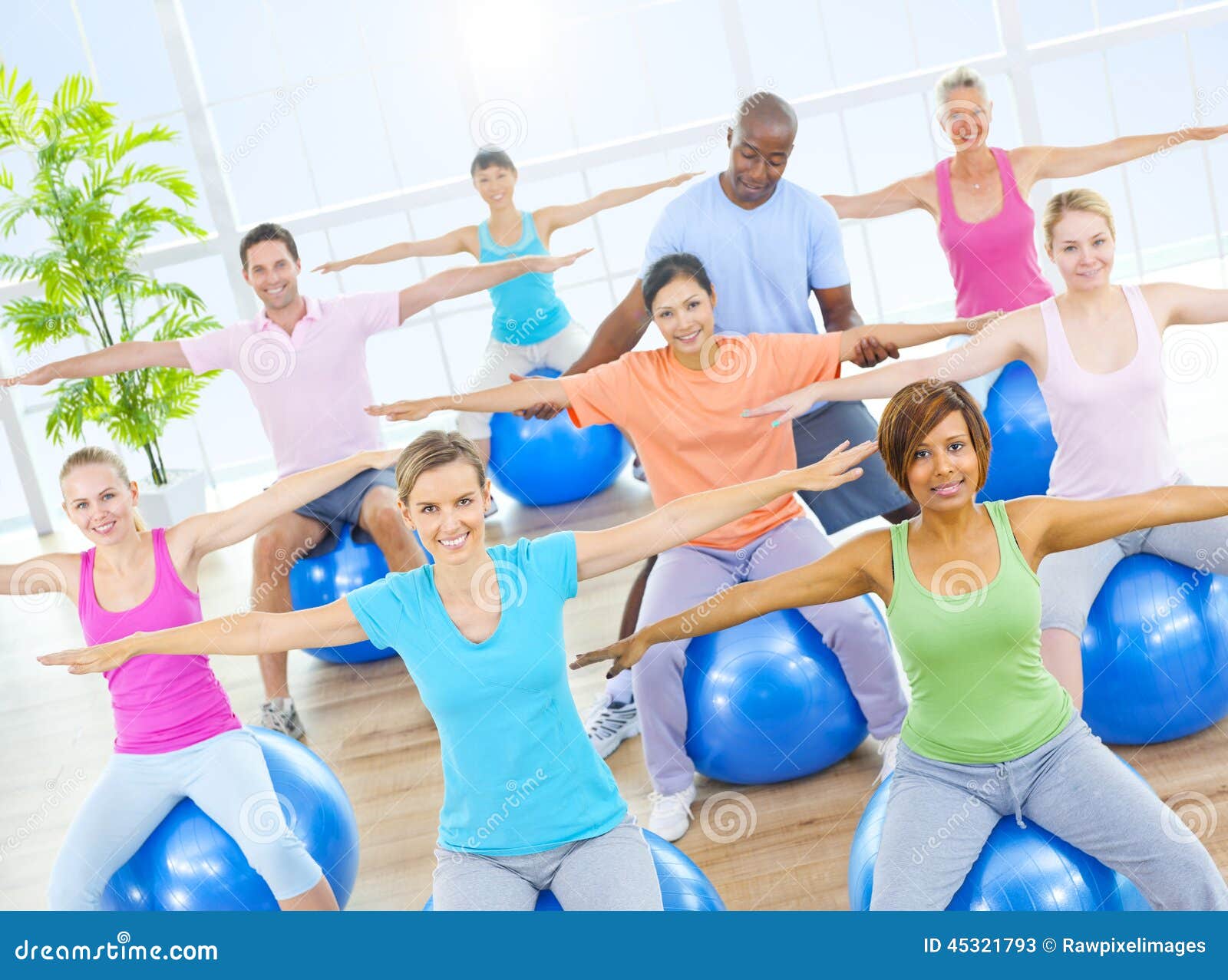 Group of Healthy People in the Fitness Stock Image - Image of balance ...