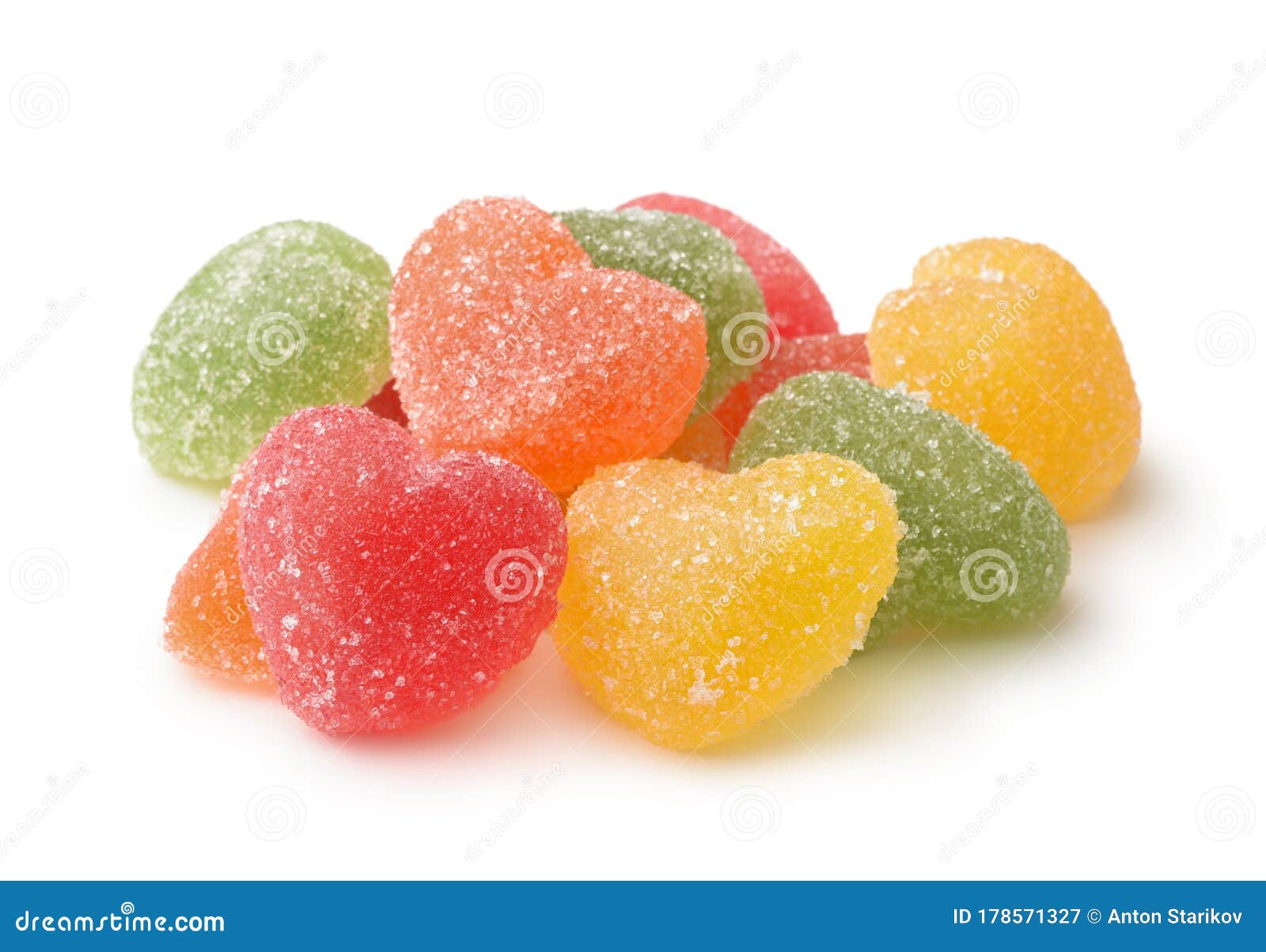 Group of Heart Shaped Fruit Marmalade Candies Stock Image - Image of ...