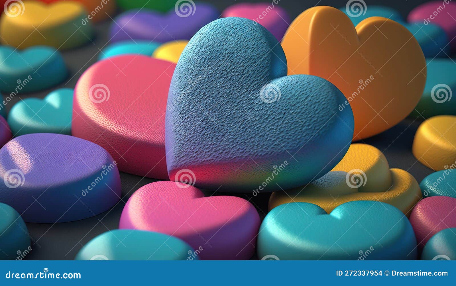 A Group of Heart Shaped Objects Sitting on Top of Each Other Stock ...