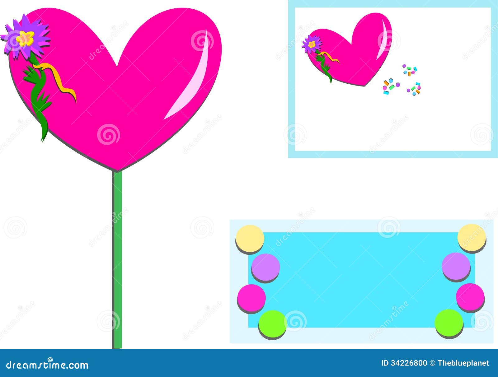 Group of Hearts and Designs Stock Illustration - Illustration of pole ...