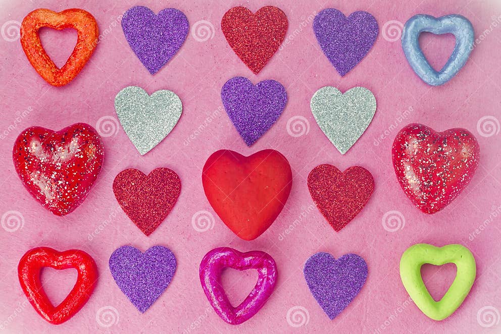 Group of hearts stock image. Image of pink, celebration - 49628609