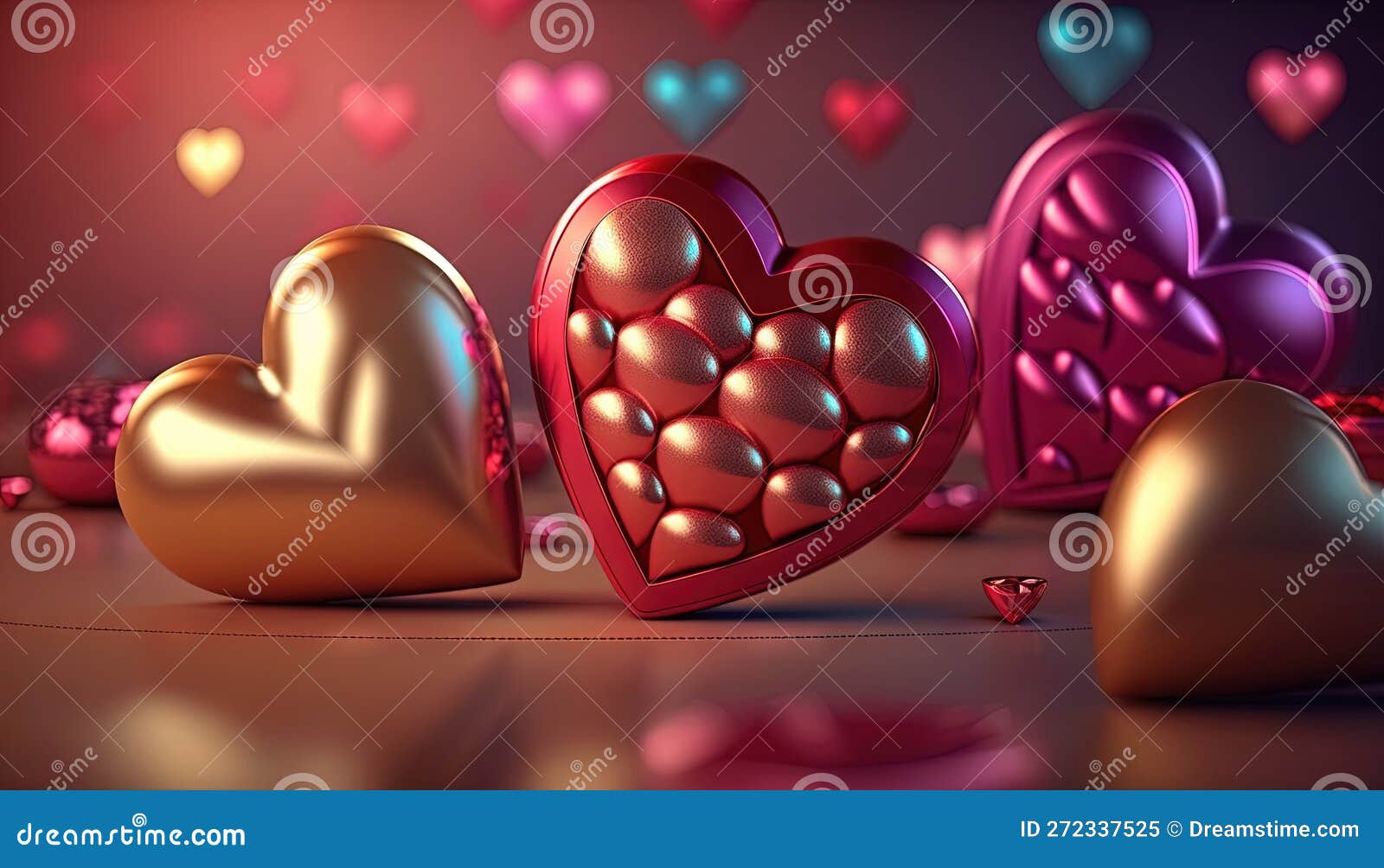A Group of Hearts Sitting on Top of a Table Next To Each Other Stock ...