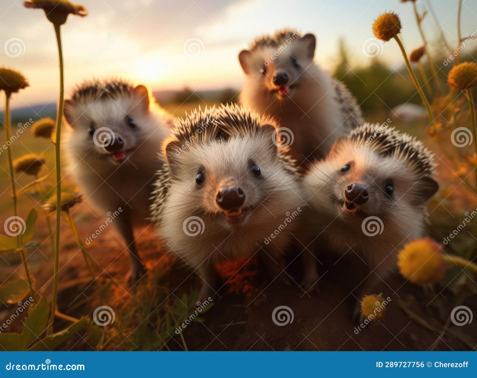 A group of hedgehogs stock illustration. Illustration of europe - 289727756