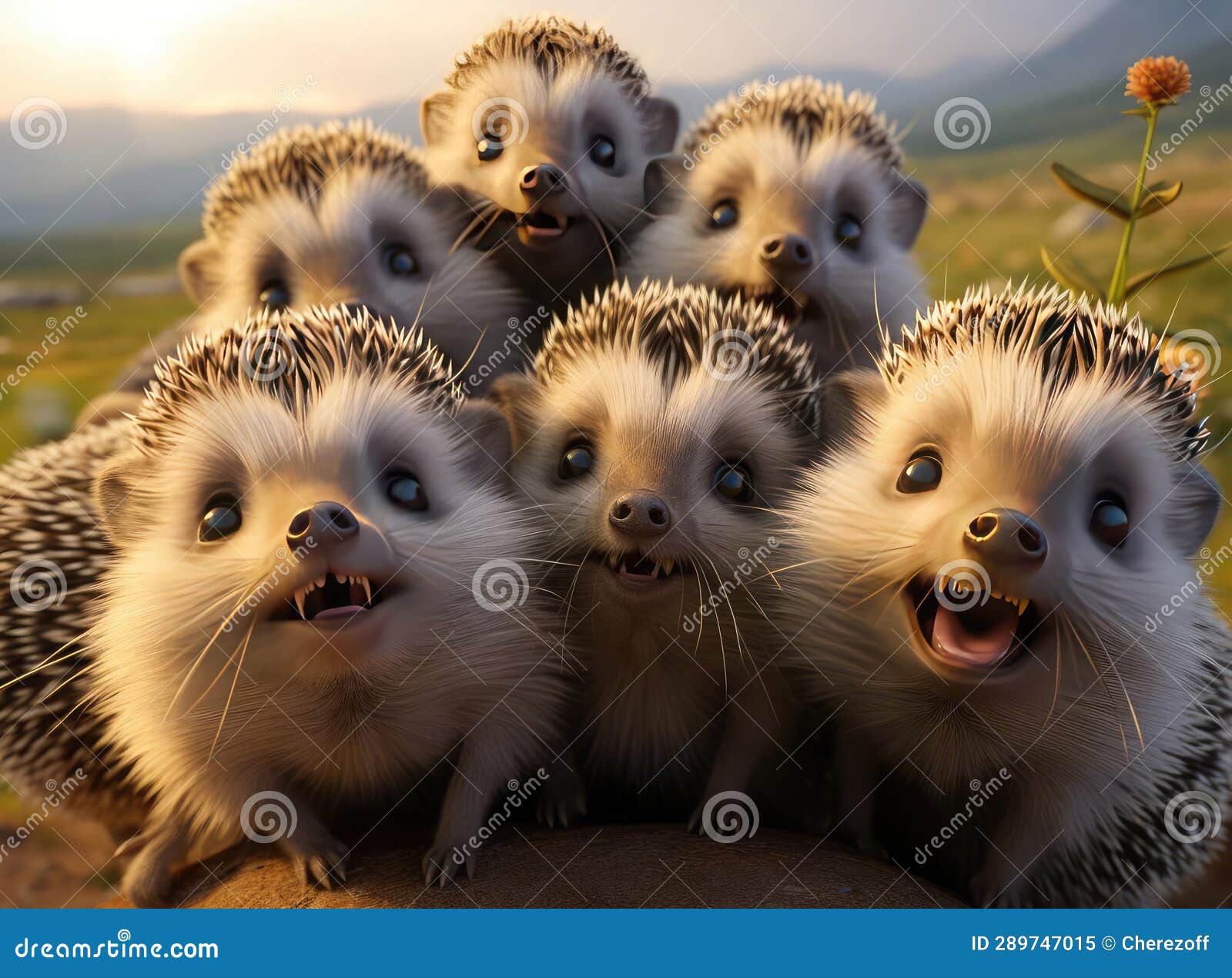 A group of hedgehogs stock illustration. Illustration of forest - 289747015