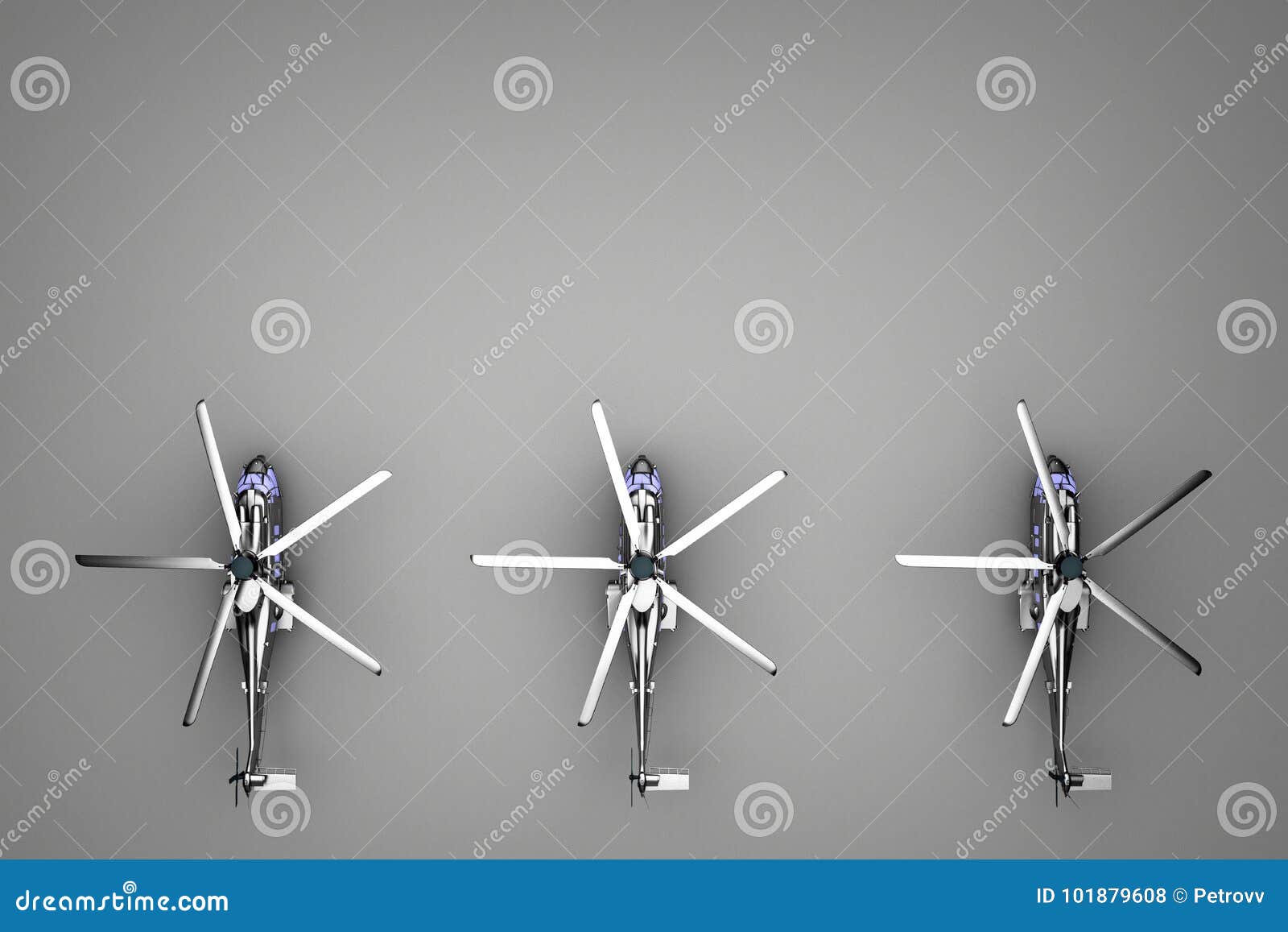 Group of Helicopters from Above View Stock Illustration - Illustration ...