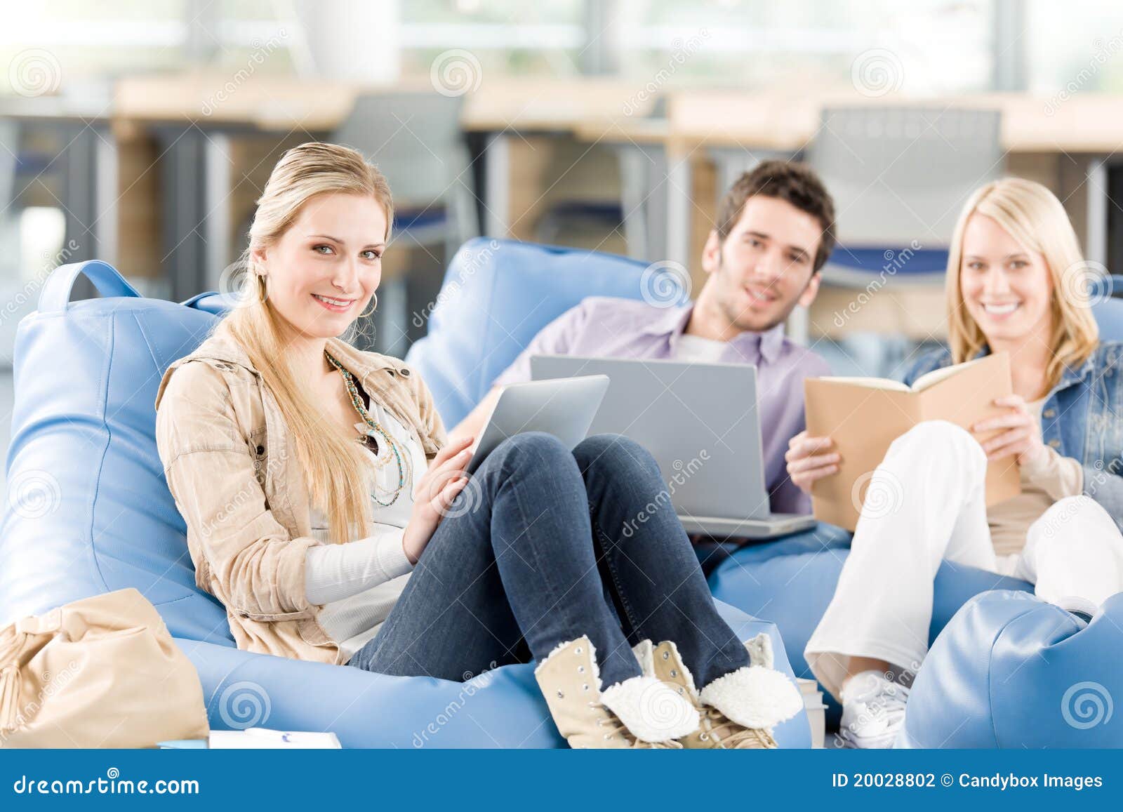 Group of High-school Students with Books Sitting Stock Photo - Image of ...