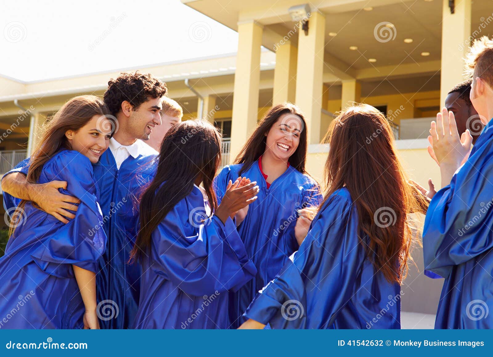 Group of High School Students Celebrating Graduation Stock Photo ...