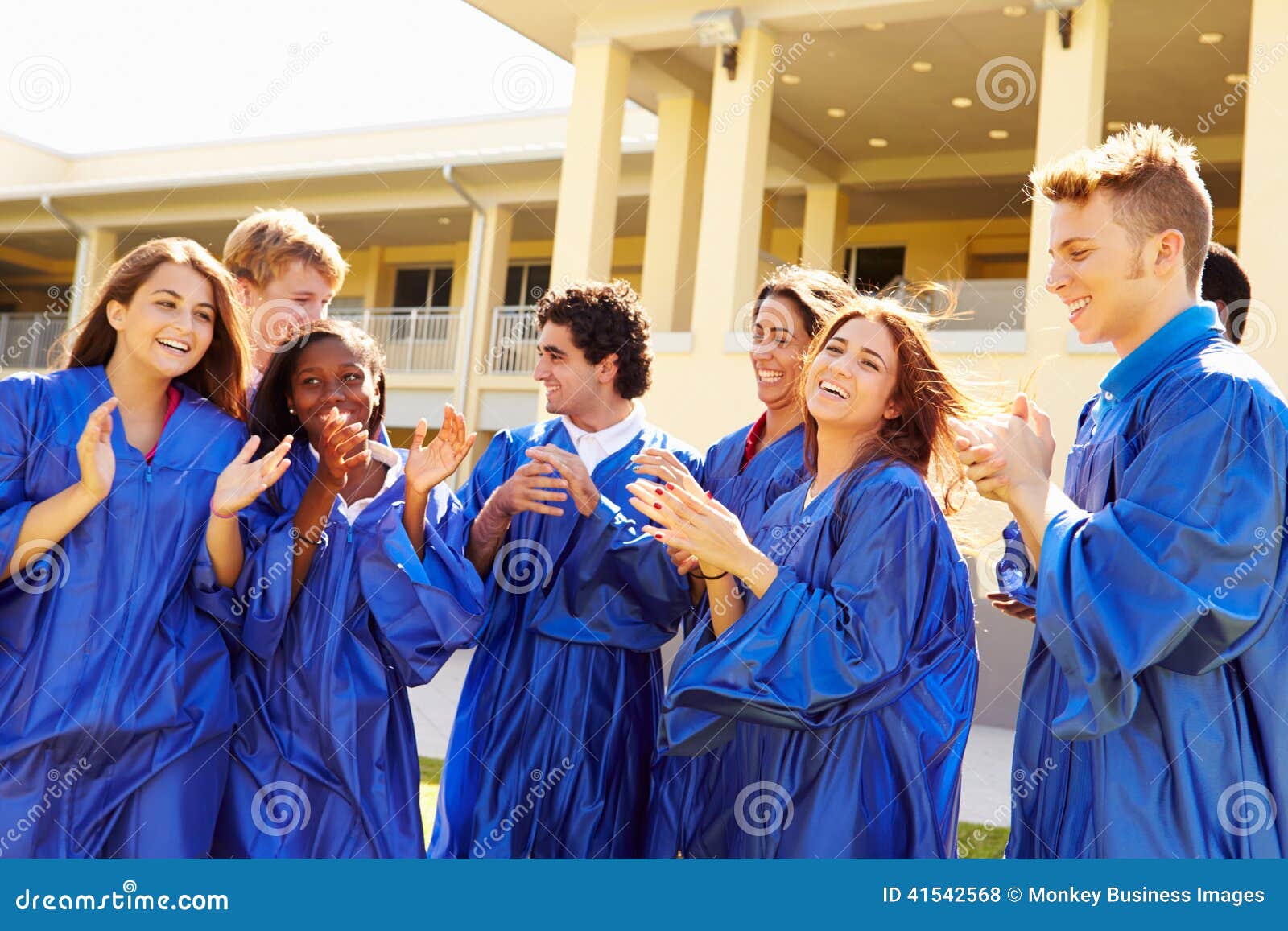 Group of High School Students Celebrating Graduation Stock Photo ...