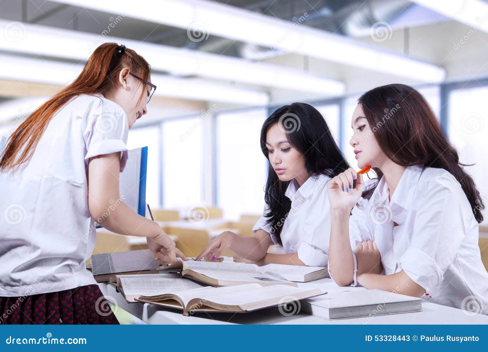 Group of High School Students in Class Stock Image - Image of ...