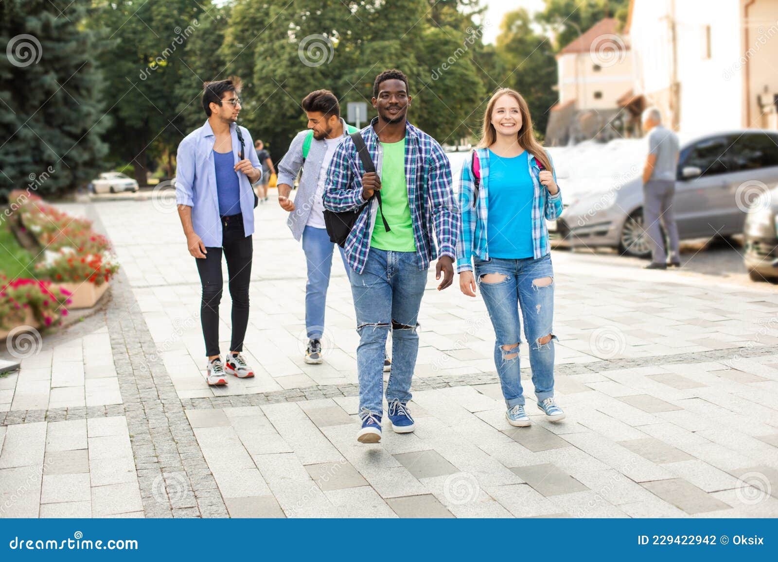 Group of High School Students Talking and Laughing Stock Photo - Image ...