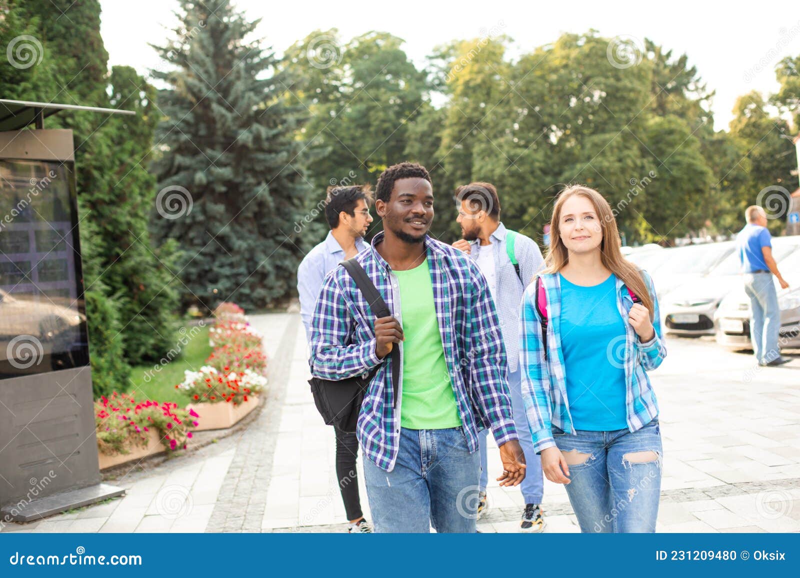 Group of High School Students Talking and Laughing Stock Photo - Image ...