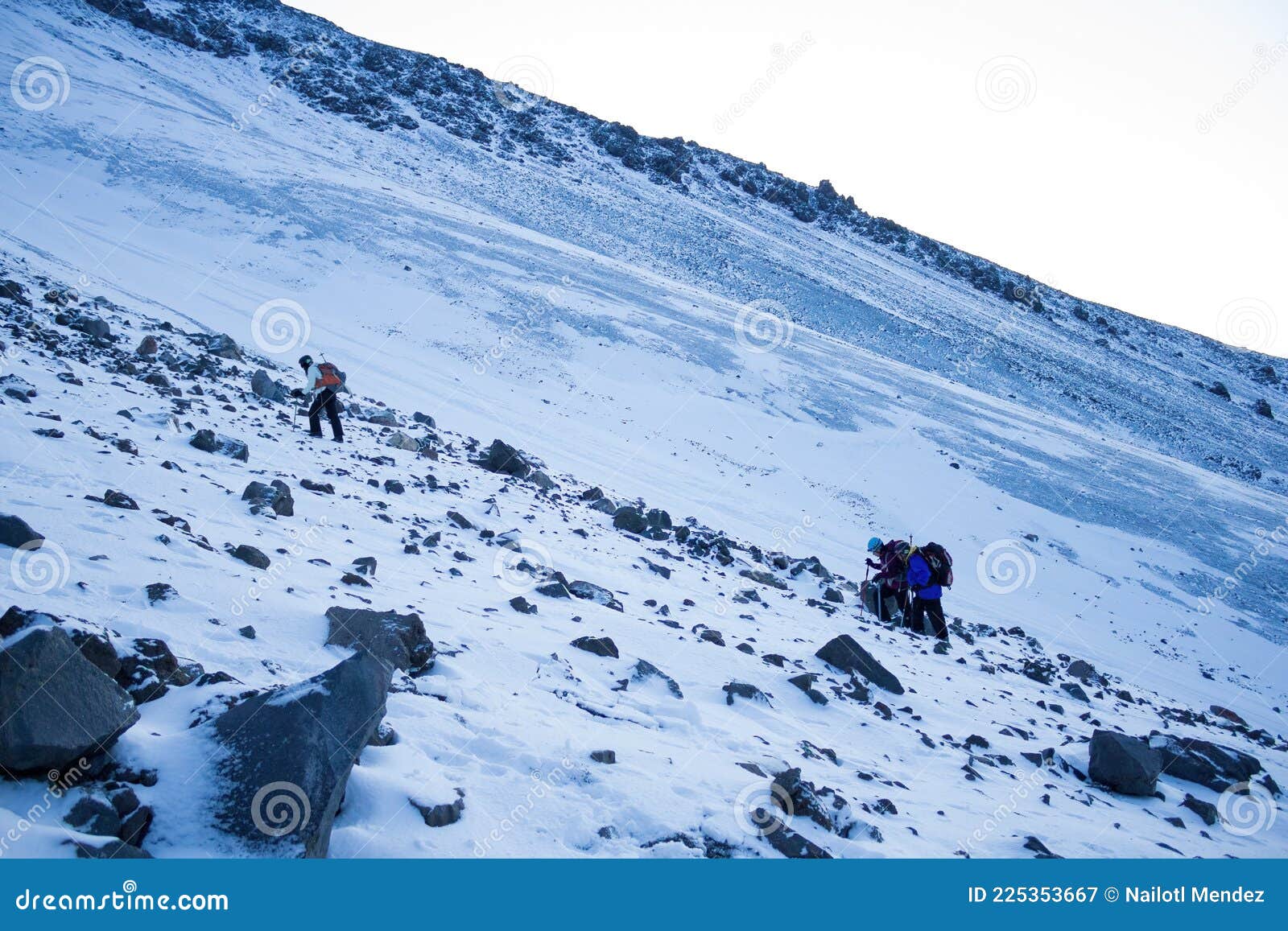 A Group of Hikers Climbing the Pico De Orizaba Stock Image - Image of ...