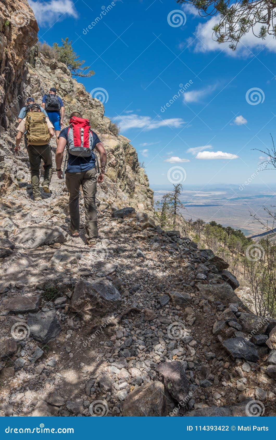 A Group of Hikers Going Up on a Trail Stock Photo - Image of adventure ...