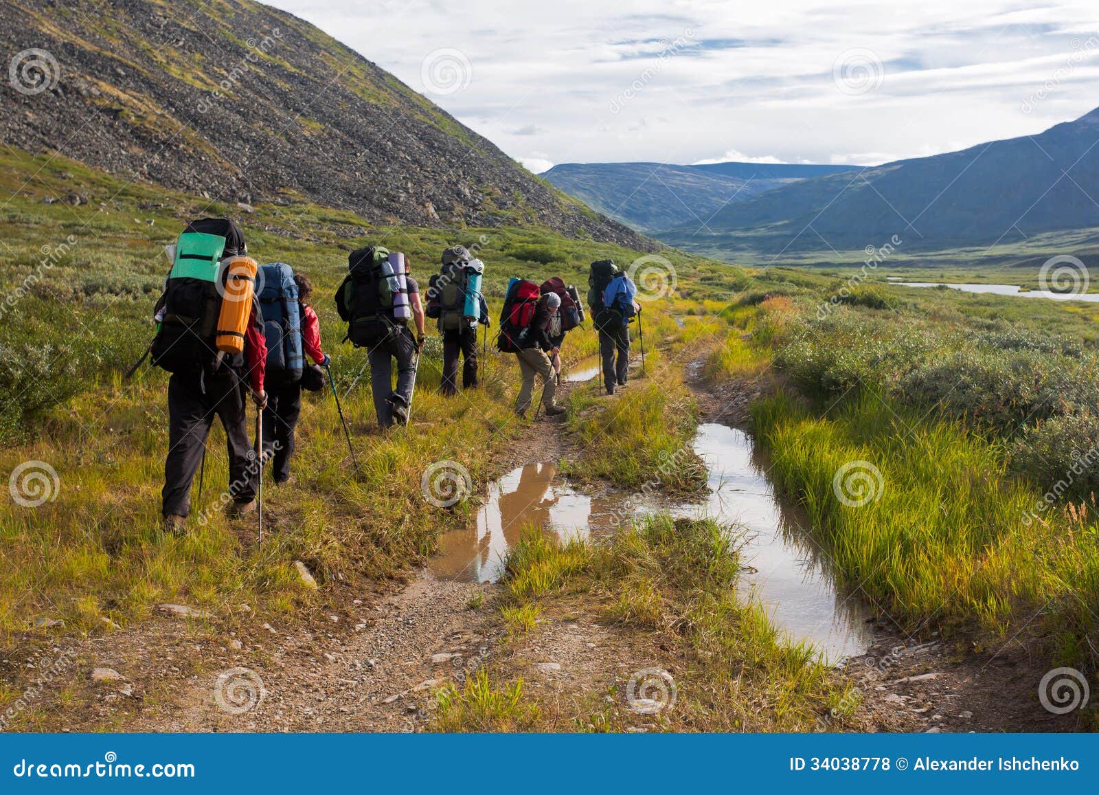 Group of hikers. stock photo. Image of frost, sunshine - 34038778