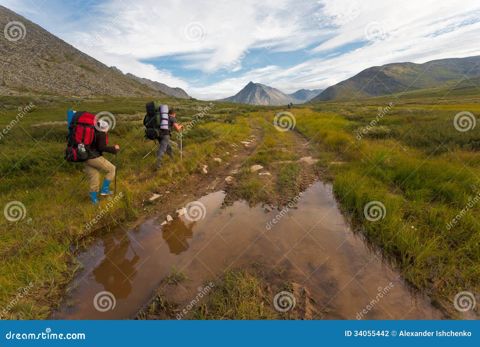 Group of hikers. stock photo. Image of outside, russia - 34055442