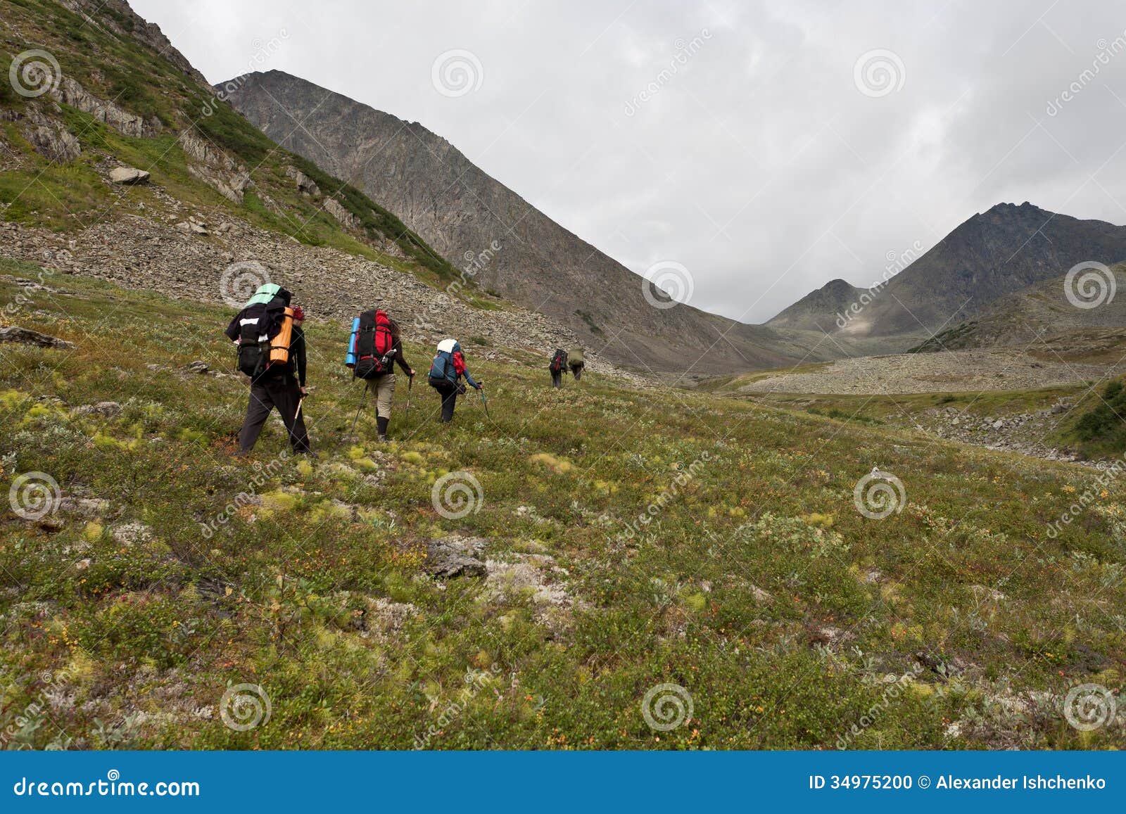 Group of hikers. stock photo. Image of sunshine, camp - 34975200