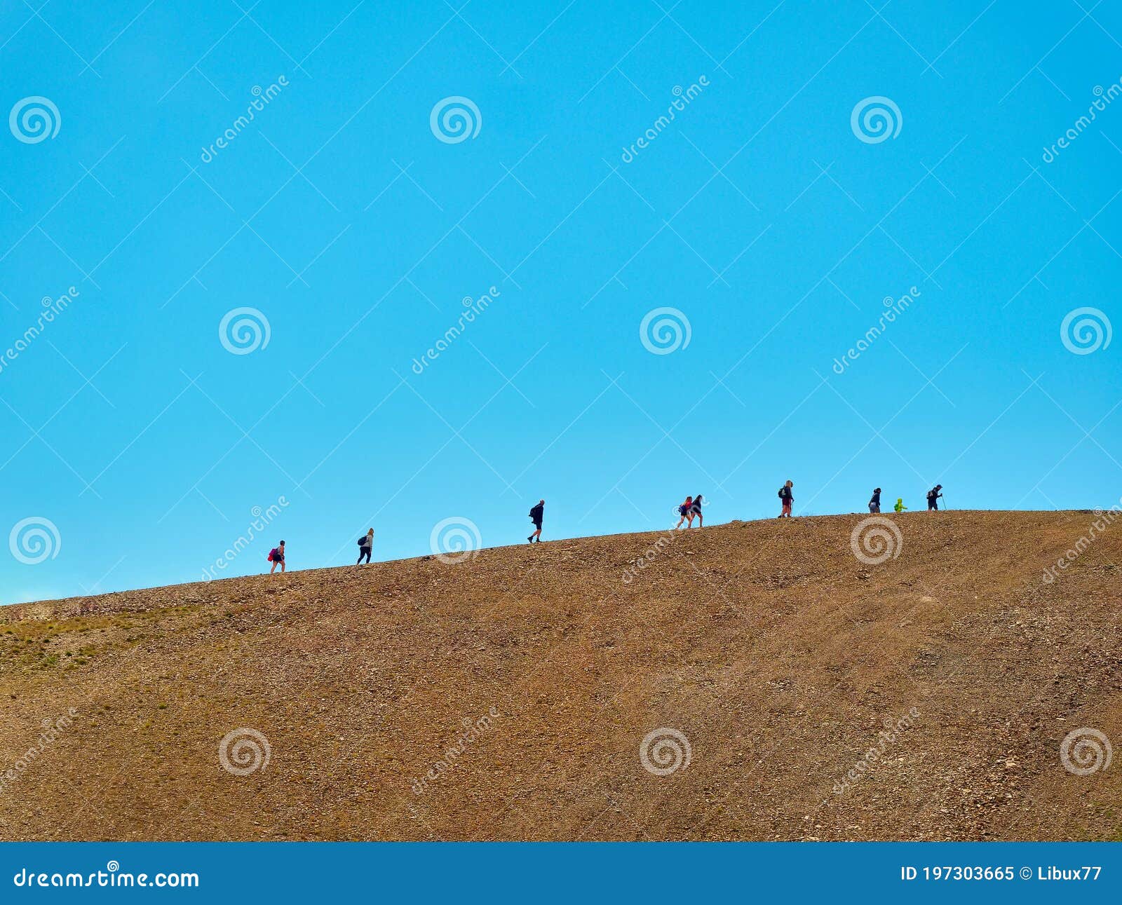 Group of Hikers Walking on a Mountain Uphill in Summer Editorial Image ...
