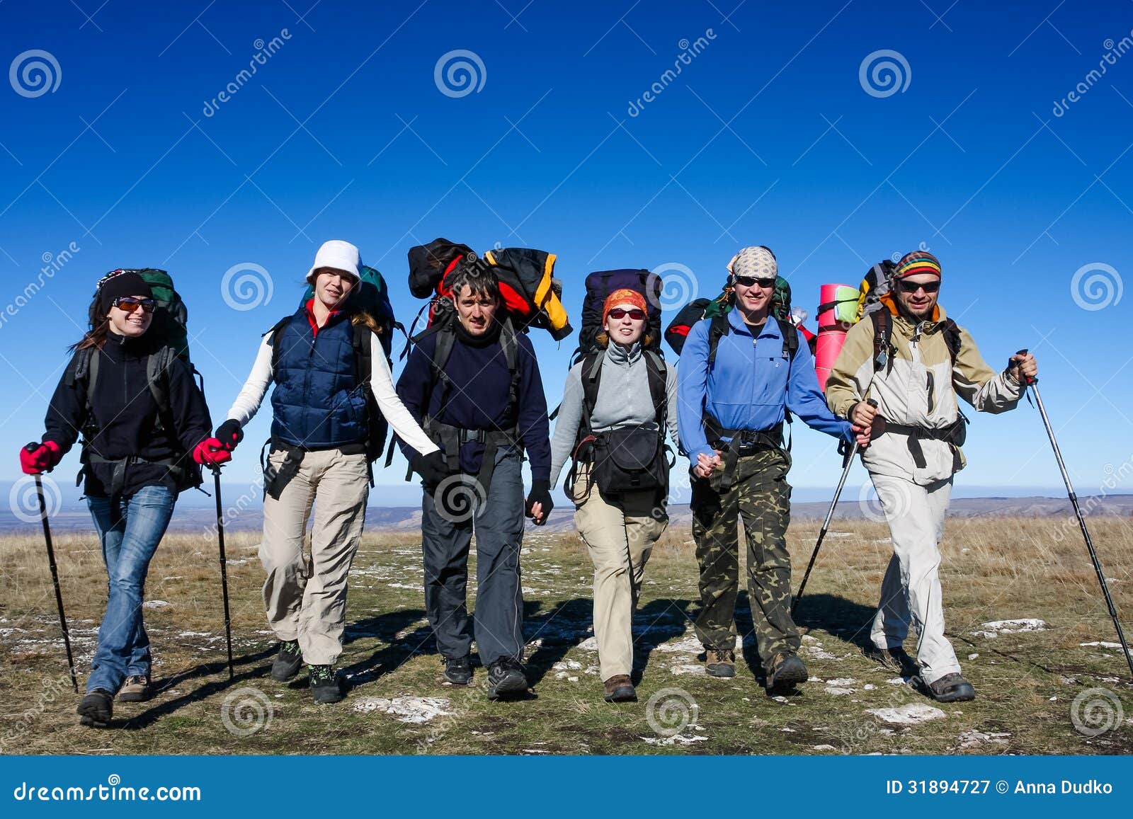 Group of hikers stock image. Image of outdoor, climbing - 31894727