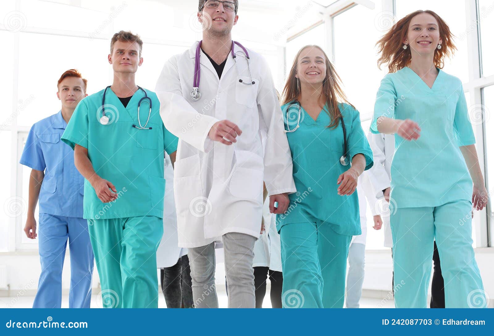 Group of Hilarious Doctor Interns Showing Thumbs Up Stock Image - Image ...