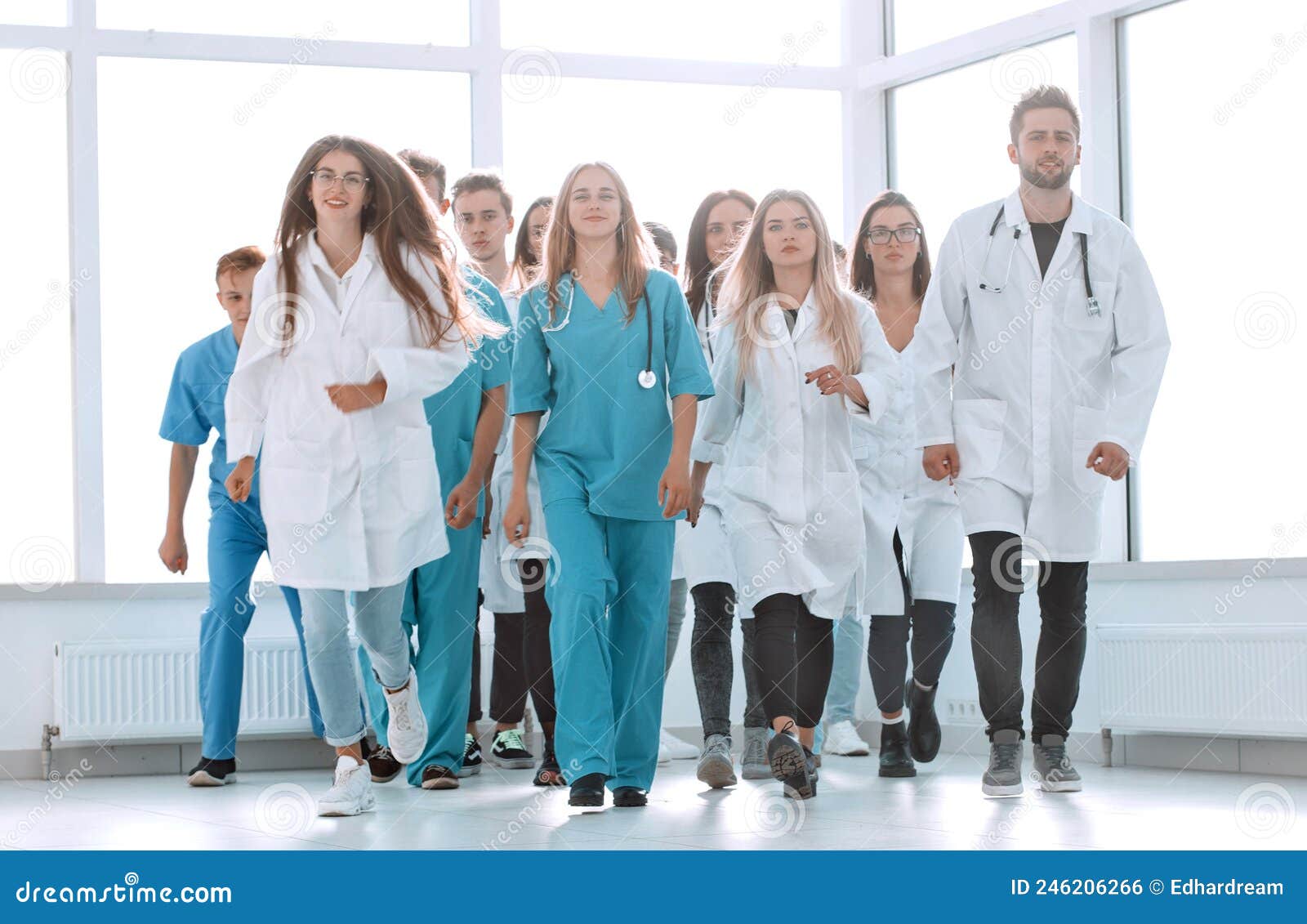 Group of Hilarious Doctor Interns Showing Thumbs Up Stock Photo - Image ...