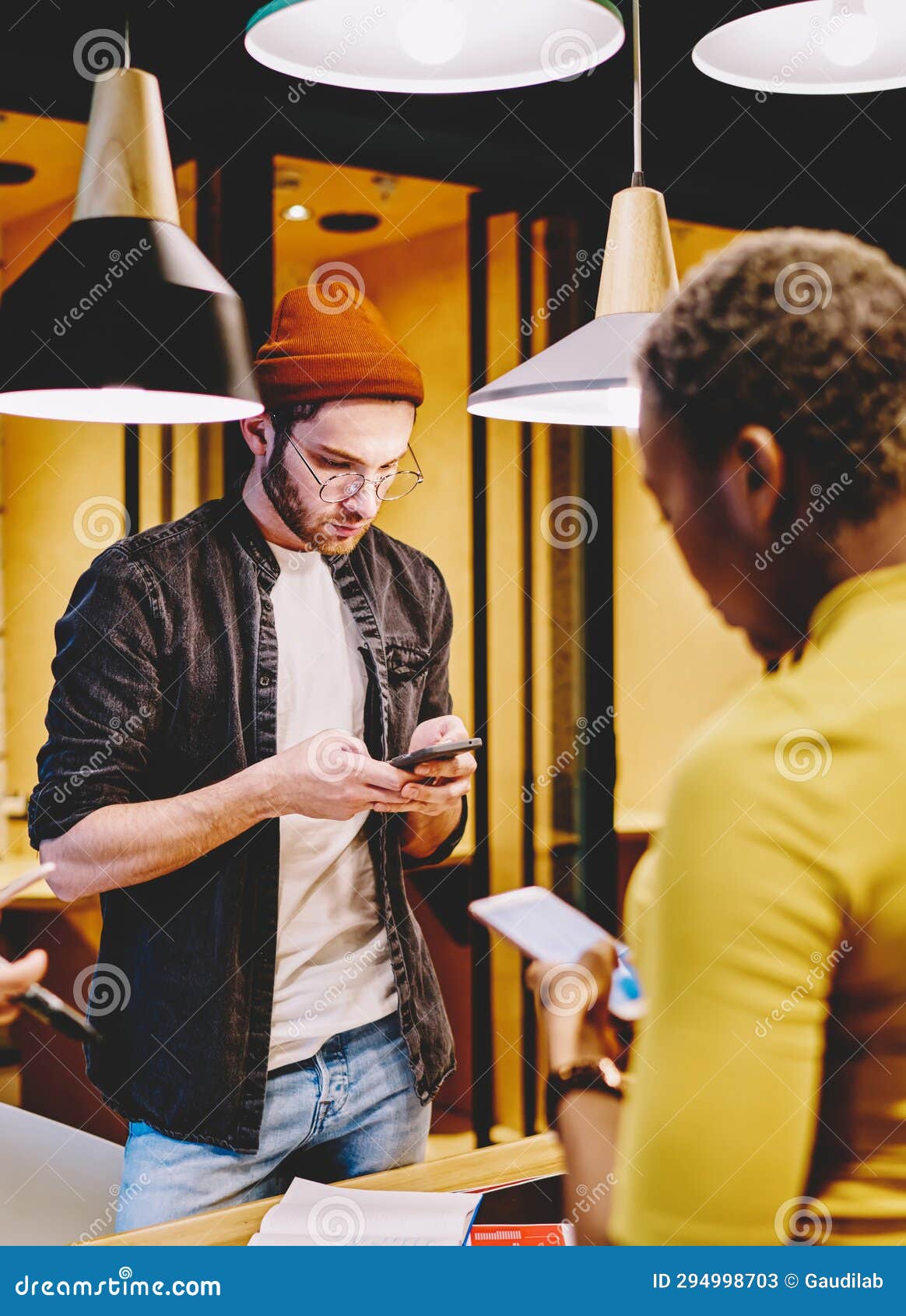 Group of Hipsters Ignore Real Communication Using Mobile Phones for ...