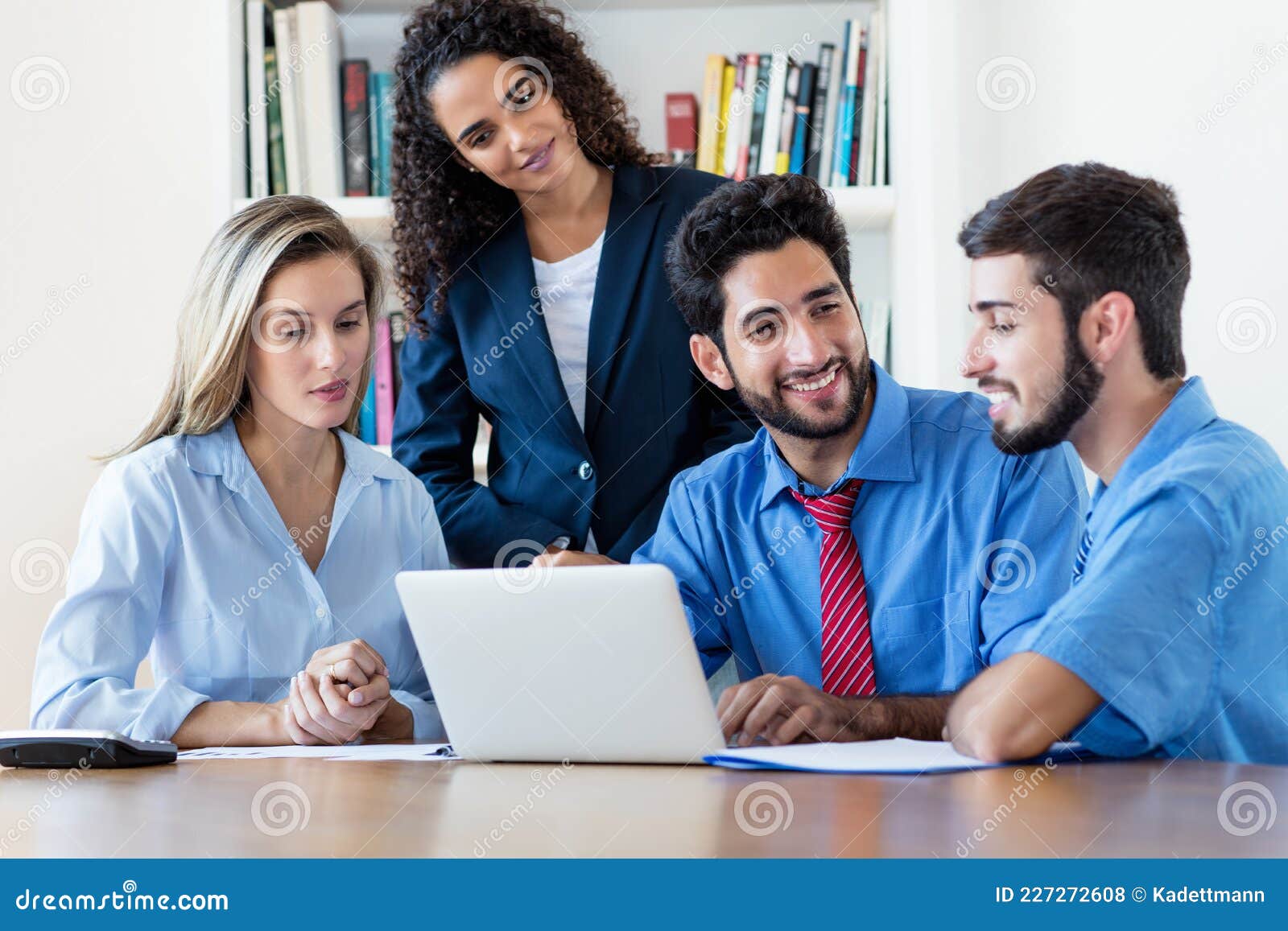 Group of Hispanic Business Team at Computer Stock Photo - Image of ...