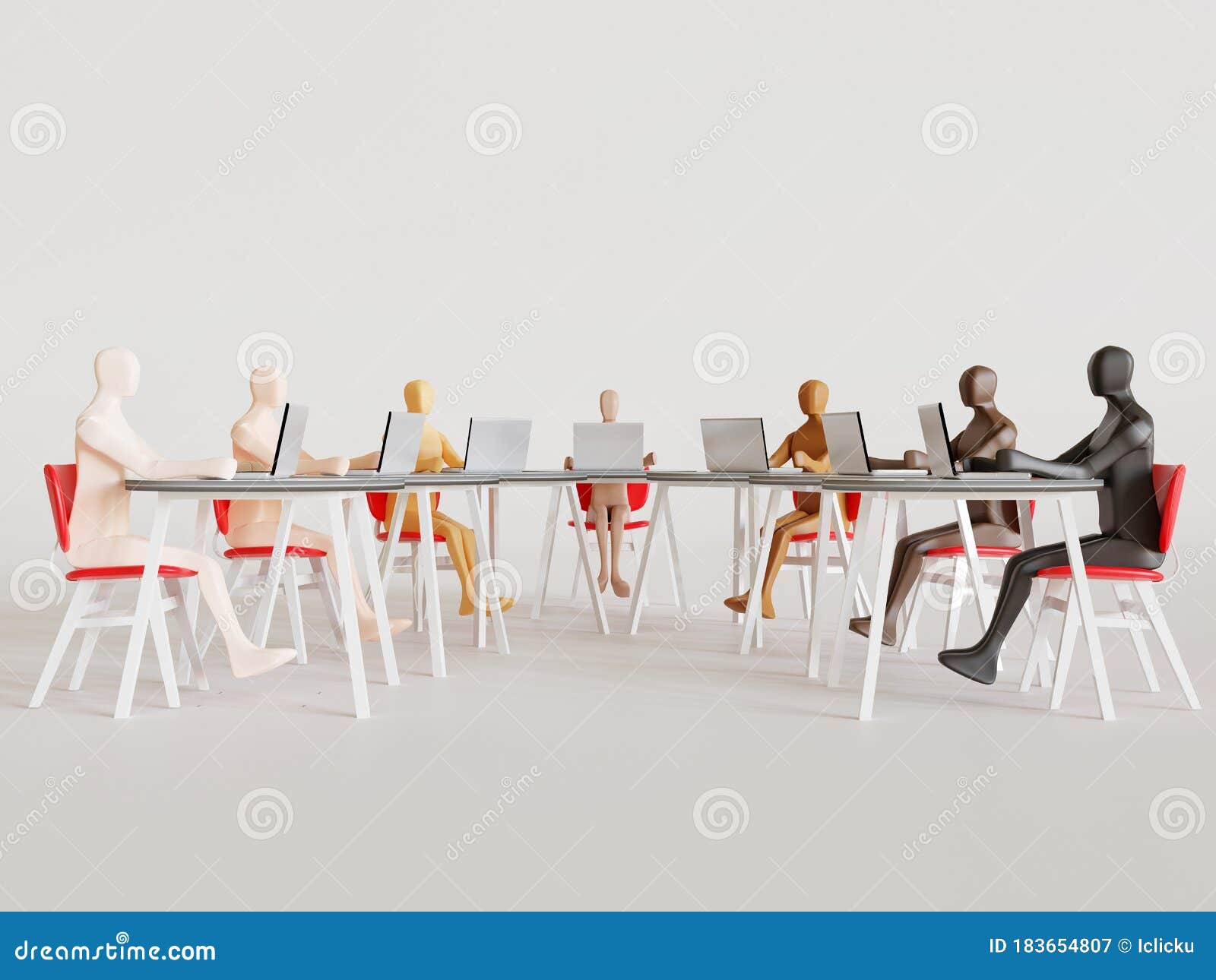 Group of Human Figures Representing Diversity with People Working ...