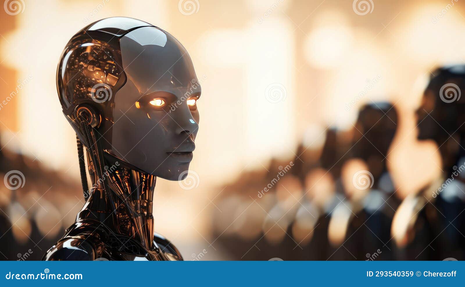 Group of a humanoid robots stock image. Image of technology - 293540359