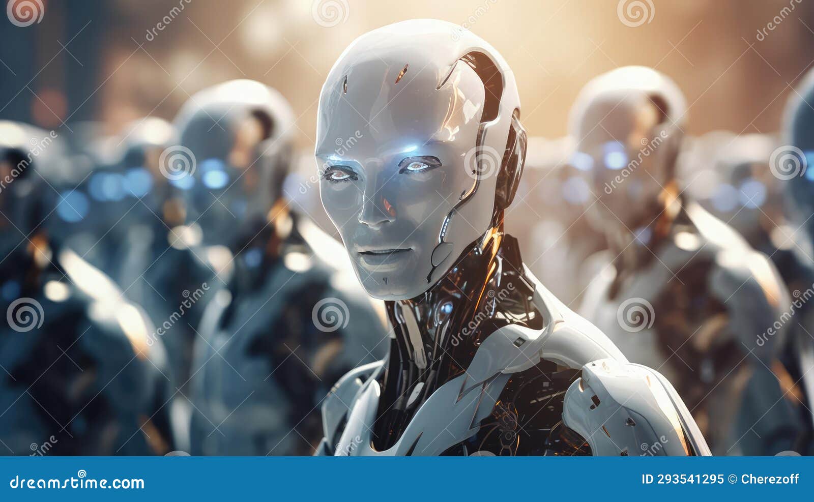Group of a humanoid robots stock image. Image of technology - 293541295