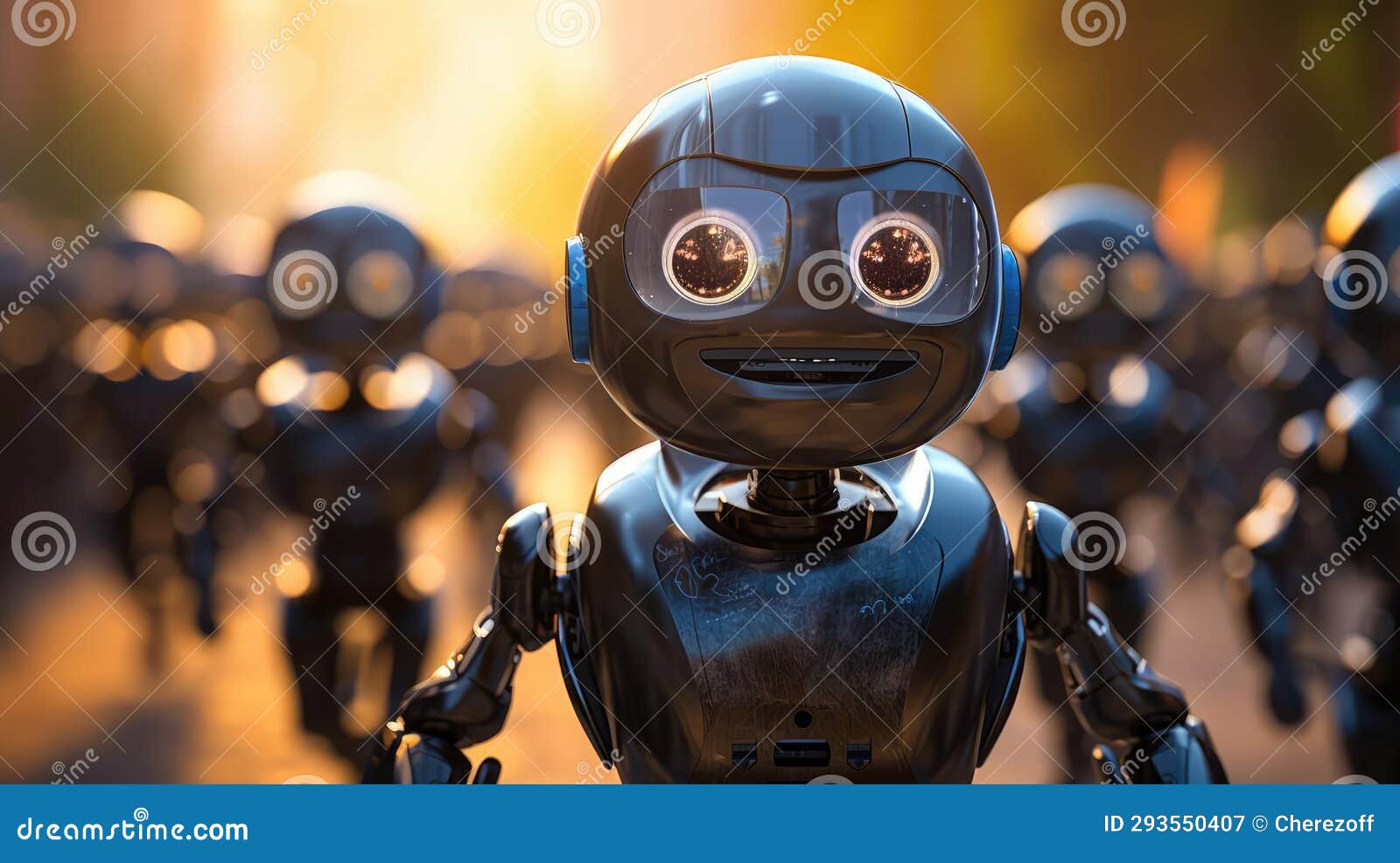 Group of a humanoid robots stock image. Image of futuristic - 293550407