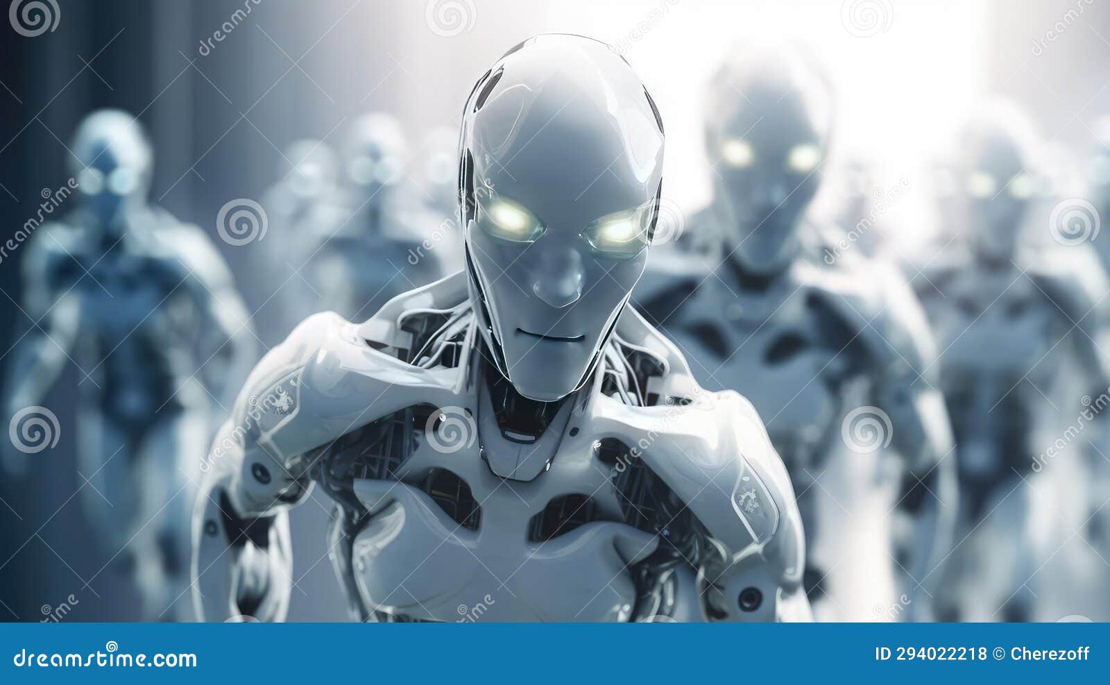 Group of a humanoid robots stock photo. Image of abstract - 294022218