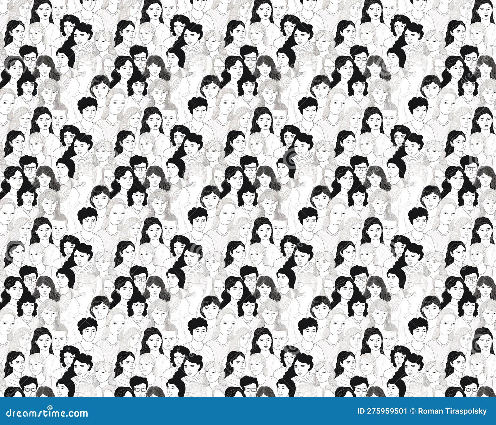 Group of humans repeating stock illustration. Illustration of group ...