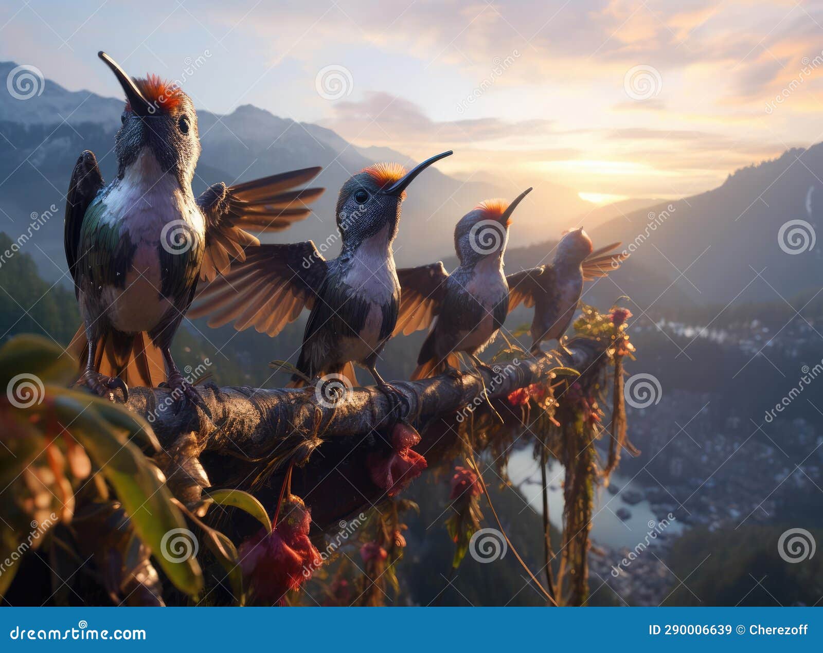A group of hummingbirds stock image. Image of green - 290006639
