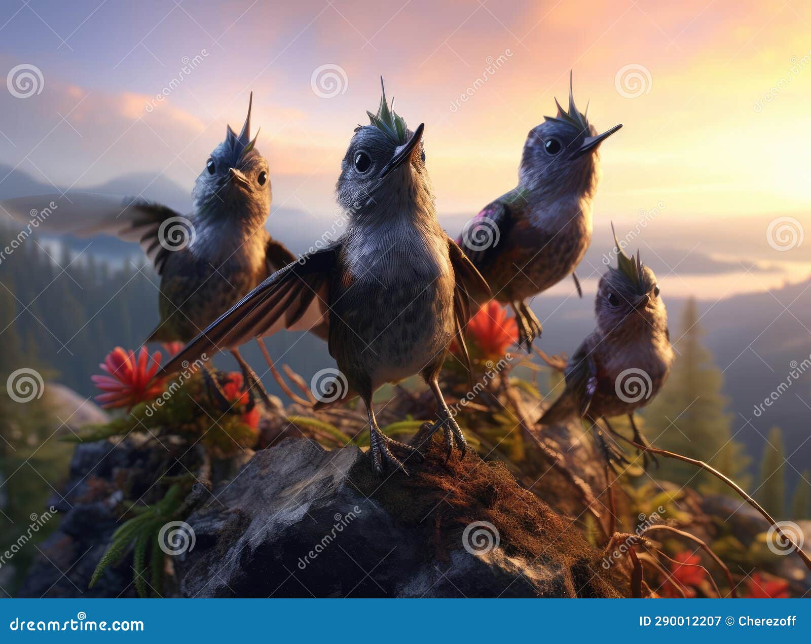 A group of hummingbirds stock image. Image of cute, feather - 290012207