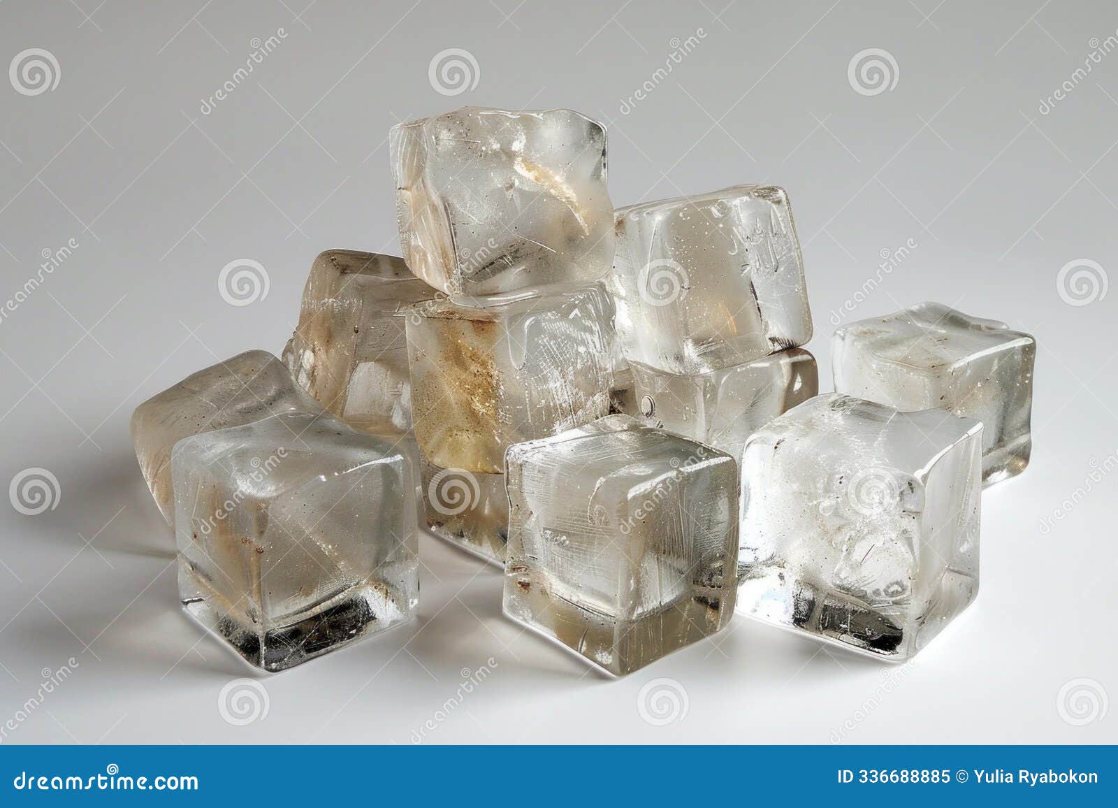 Pile Of Ice Cubes Melting On White Background Stock Image Image Of
