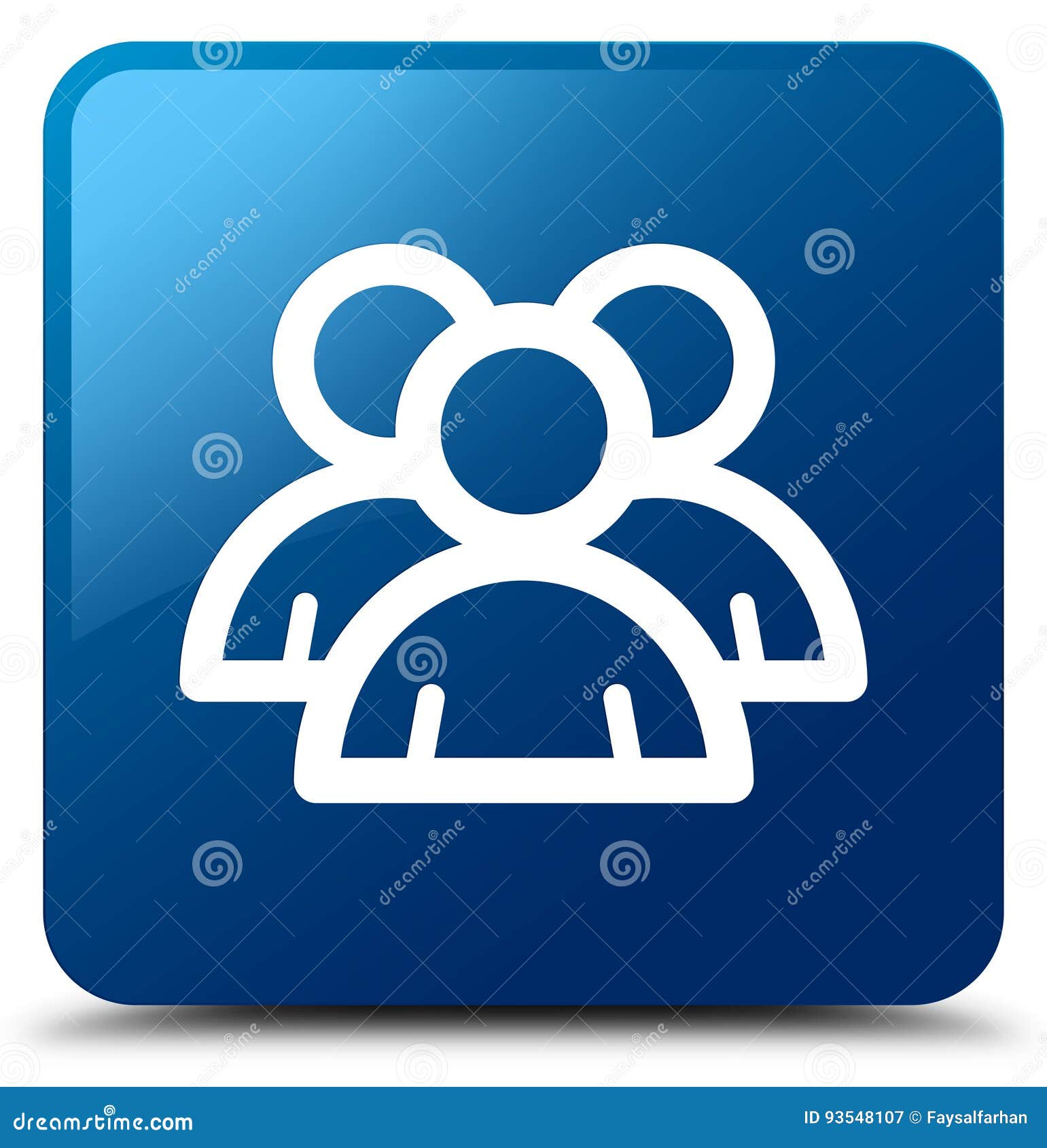 Group Icon Blue Square Button Stock Illustration - Illustration of icon ...