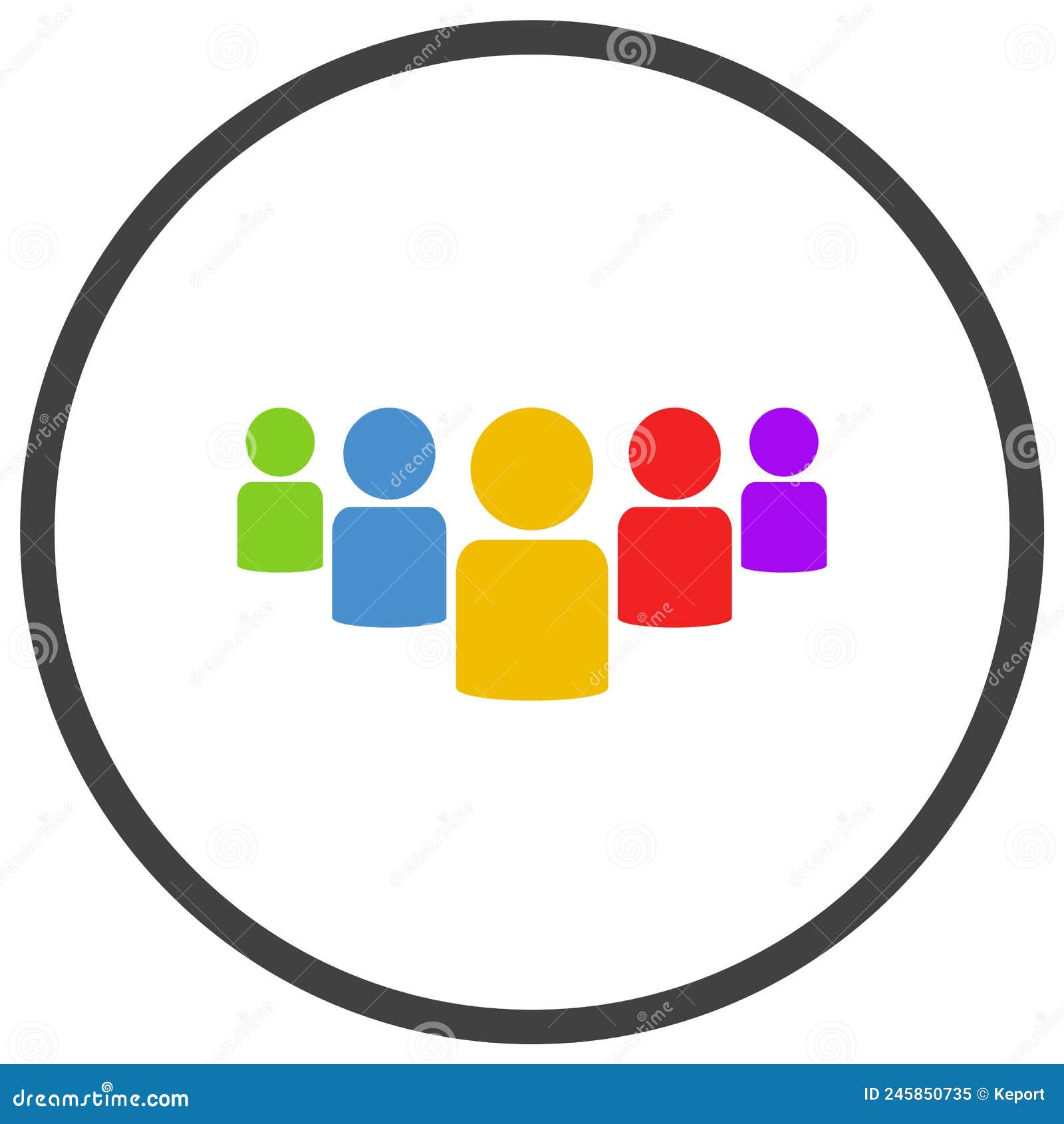 Group Icon in Circle: Diversity Stock Illustration - Illustration of ...