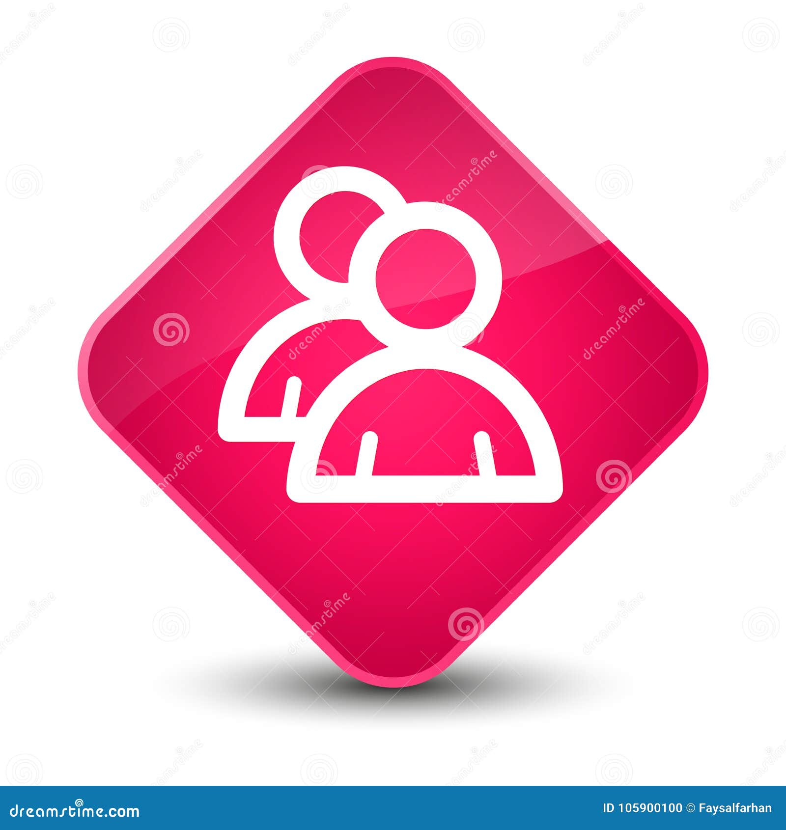 Group Icon Elegant Pink Diamond Button Stock Illustration ...