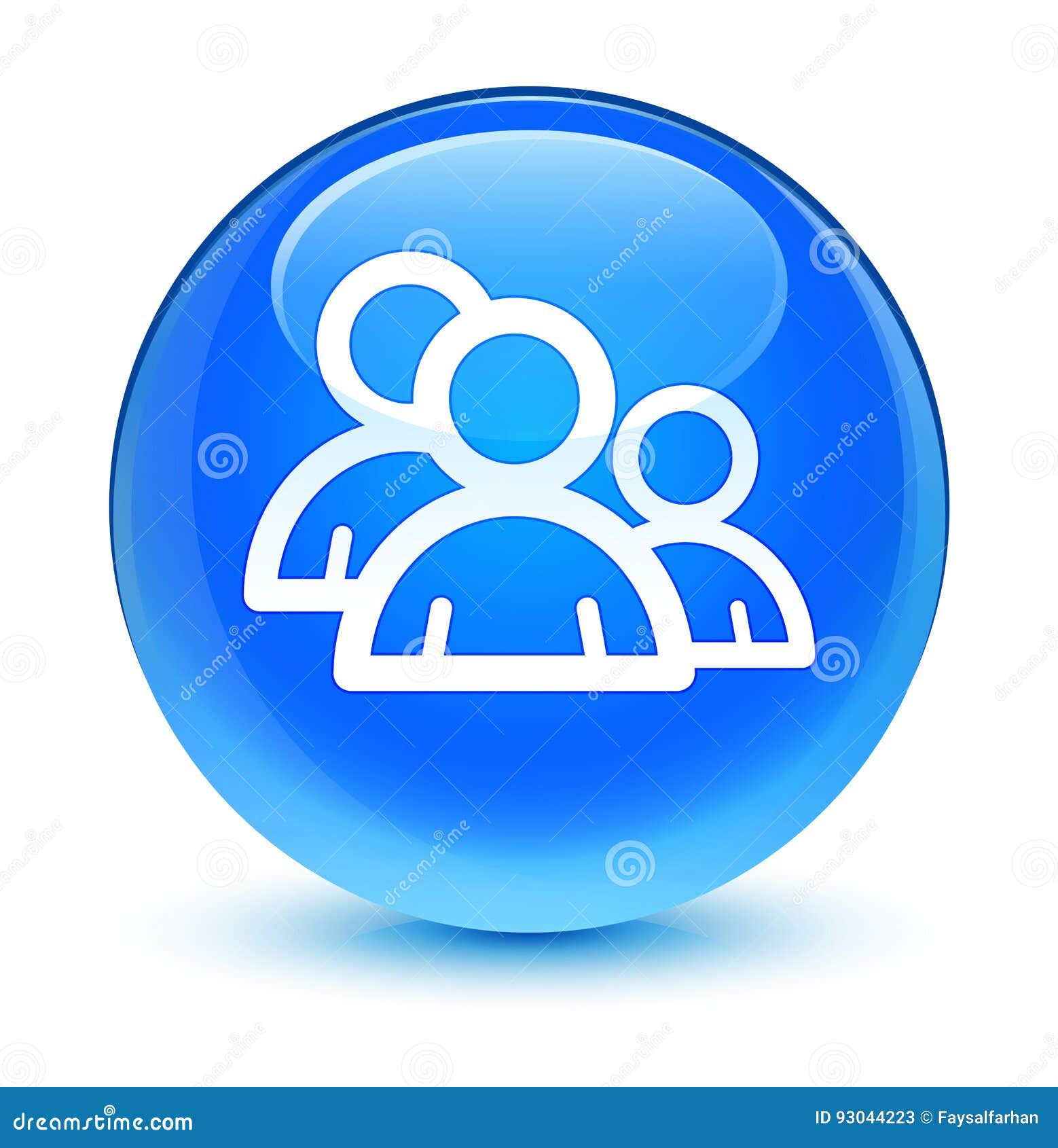 Group Icon Glassy Cyan Blue Round Button Stock Illustration ...