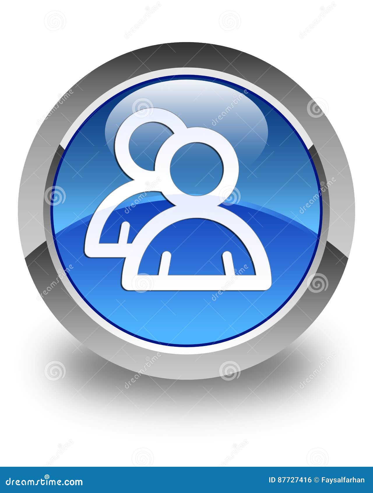 Group Icon Glossy Blue Round Button Stock Illustration - Illustration ...