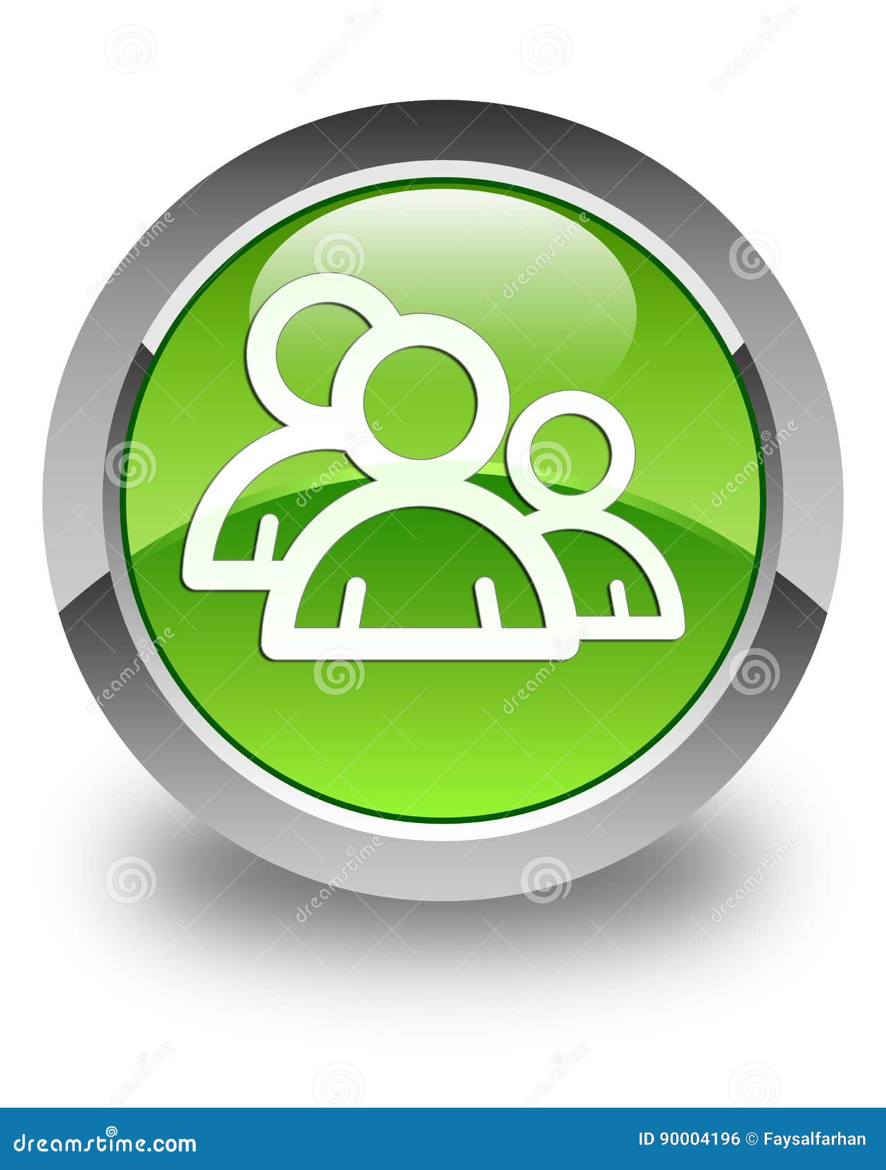 Group Icon Glossy Green Round Button Stock Illustration - Illustration ...