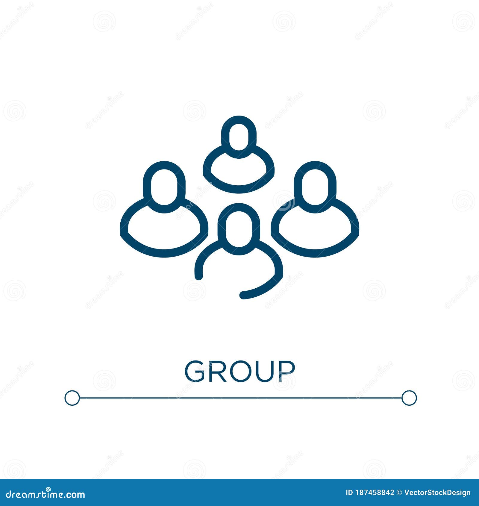 Group Icon. Linear Vector Illustration. Outline Group Icon Vector Stock ...