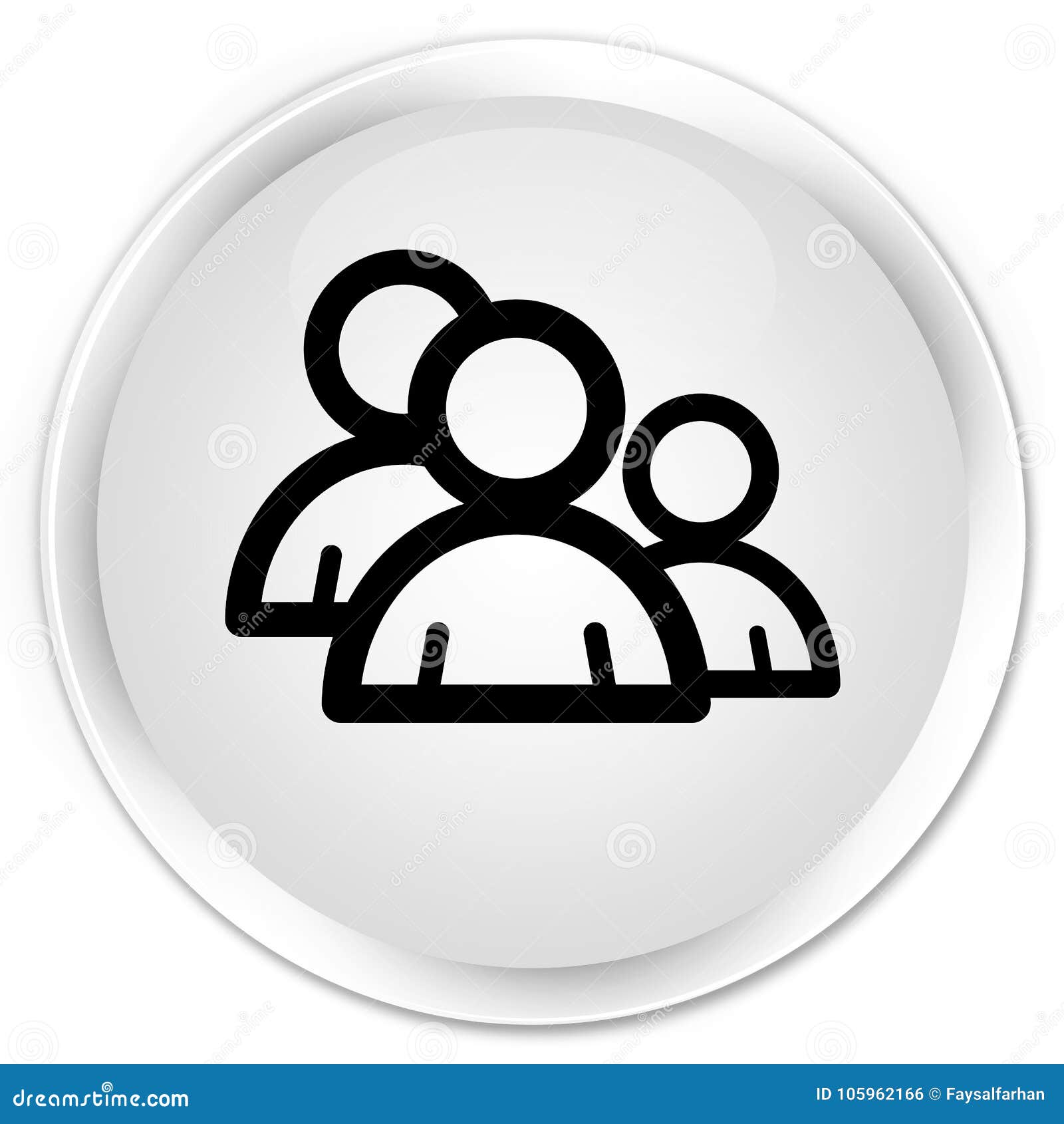 Group Icon Premium White Round Button Stock Illustration - Illustration ...